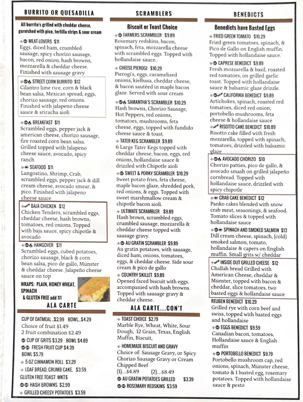 Menu — Samantha's on Portage