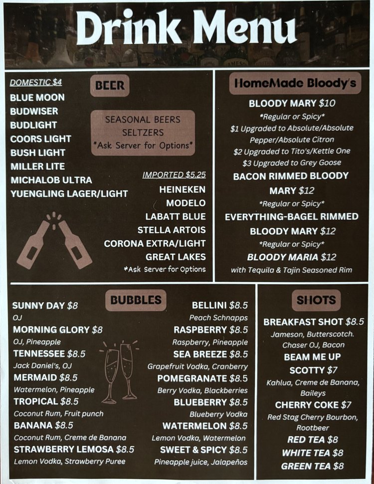 Menu — Samantha's on Portage