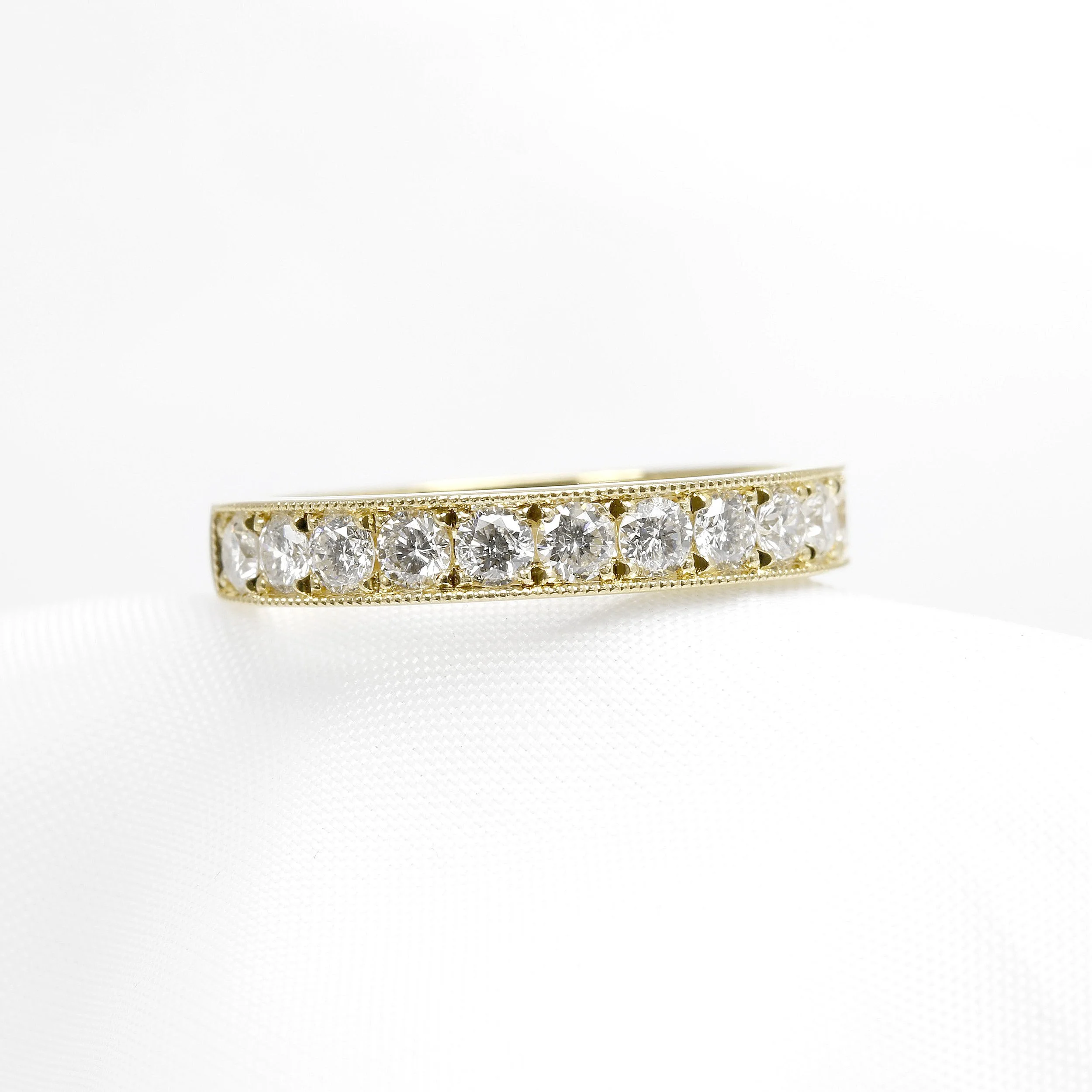 Grain Set Diamond Eternity Ring in Yellow Gold — Timothy Roe Fine ...