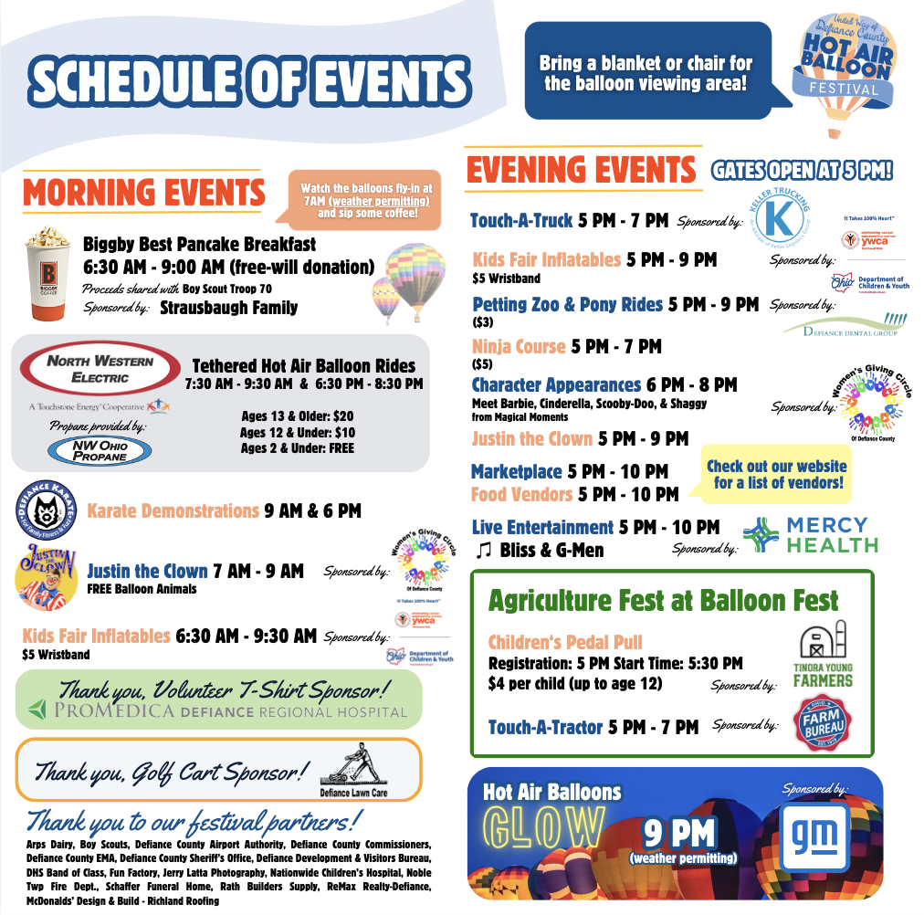 Event Guide & Map — United Way of Defiance County Hot Air Balloon Festival
