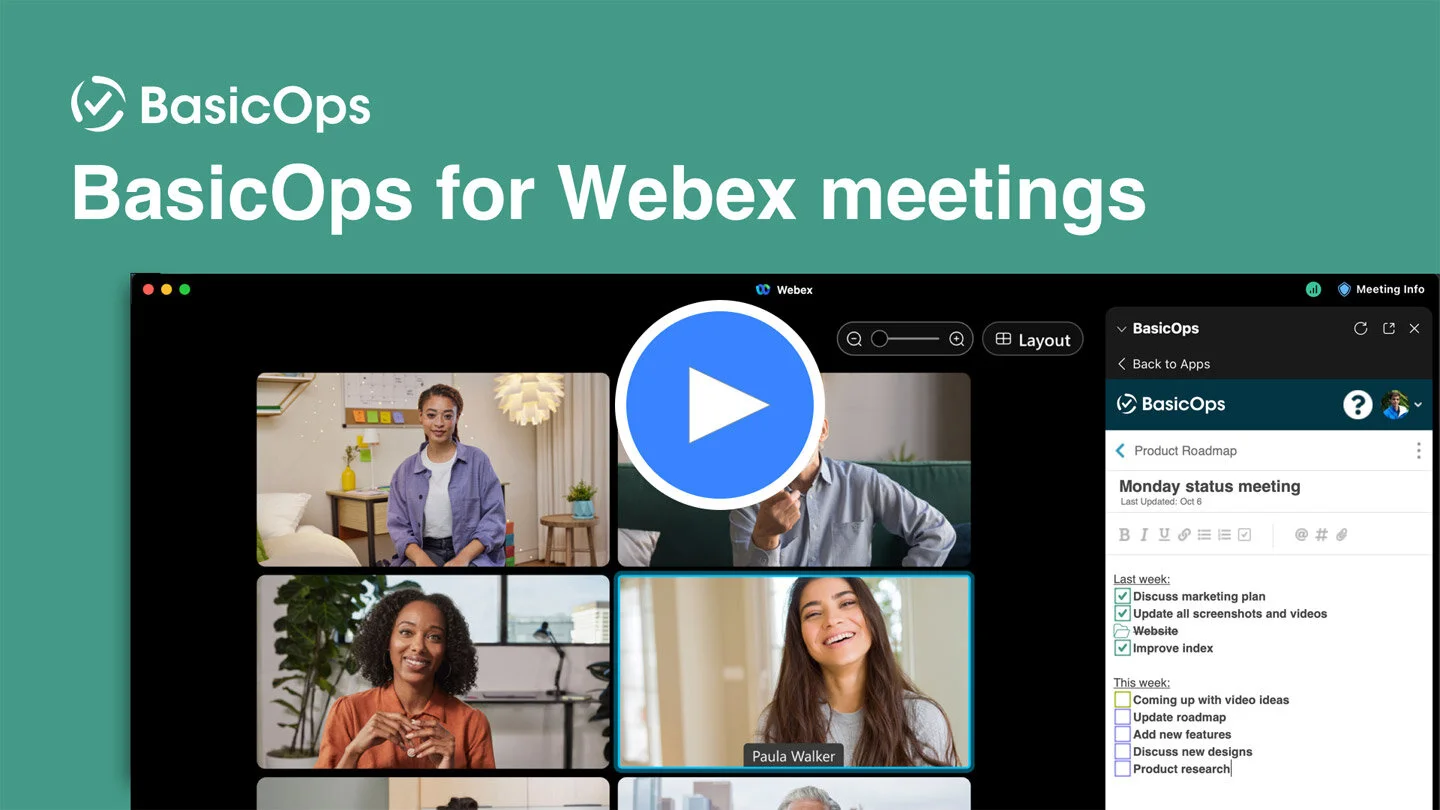 BasicOps for Webex Integration — BasicOps – All‑in‑One Team Collaboration & Project Management ...