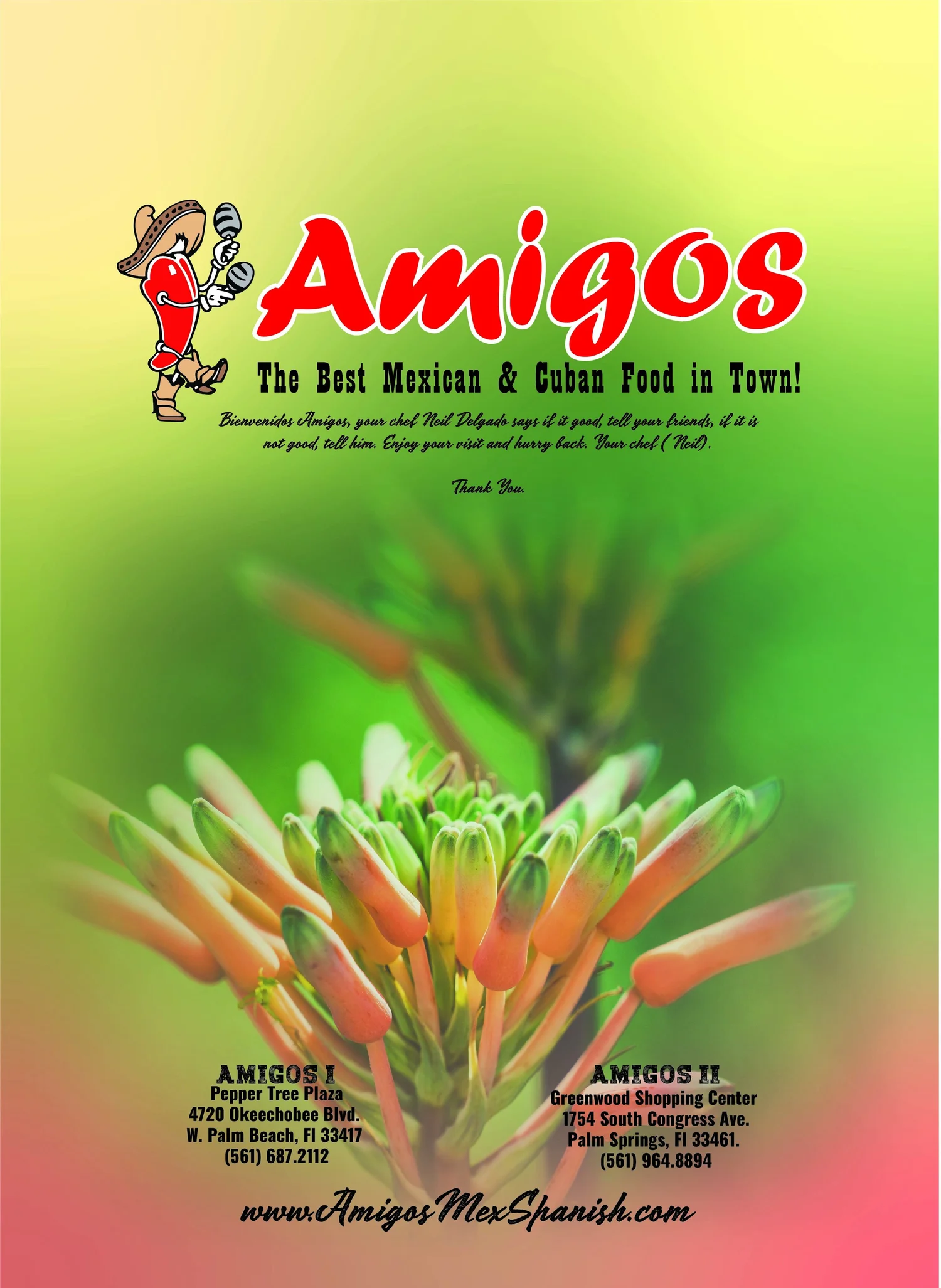 Amigos Menus — Amigos Mexican Spanish Restaurant