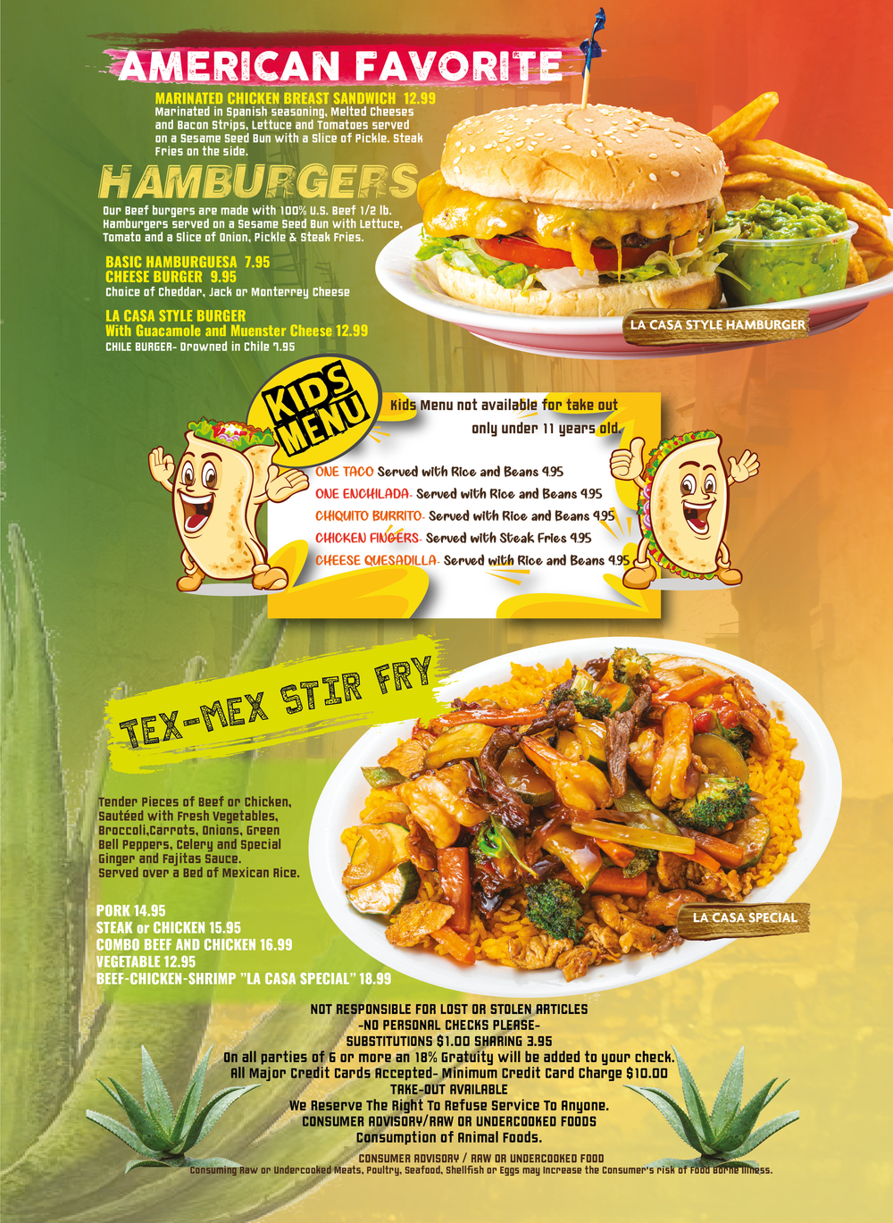 Amigos Menus — Amigos Mexican Spanish Restaurant