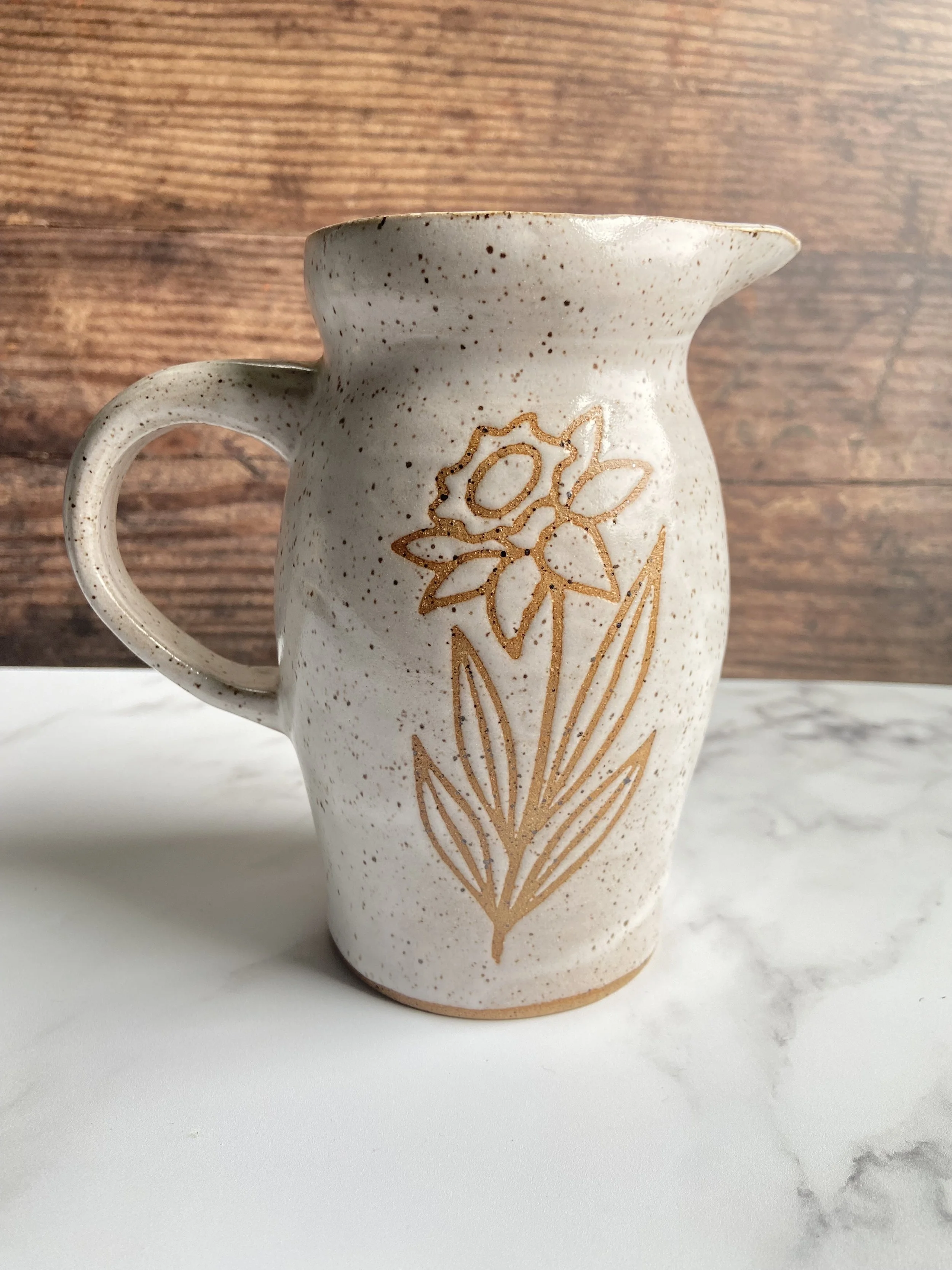 Floral Hand-Painted Pitcher — Holden A Note