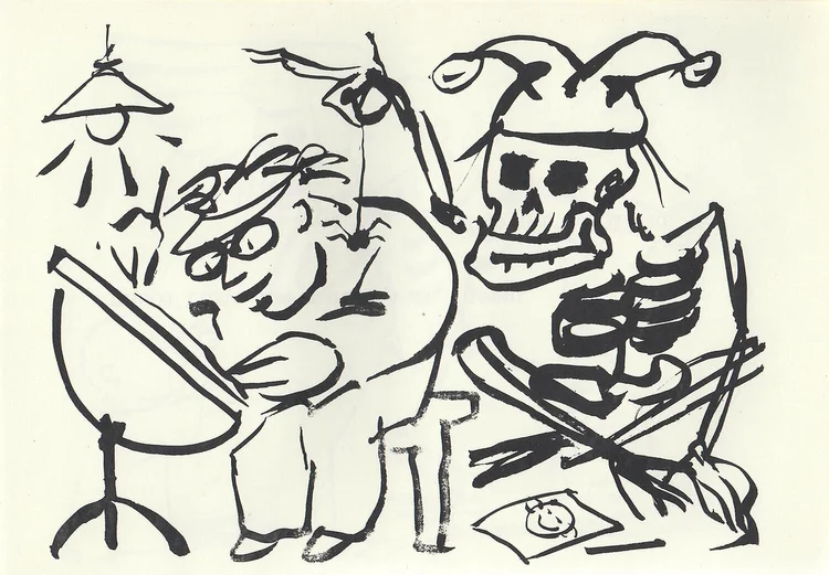 Self-Portrait: Death and the Artist – 1951 — The Jean Charlot Foundation