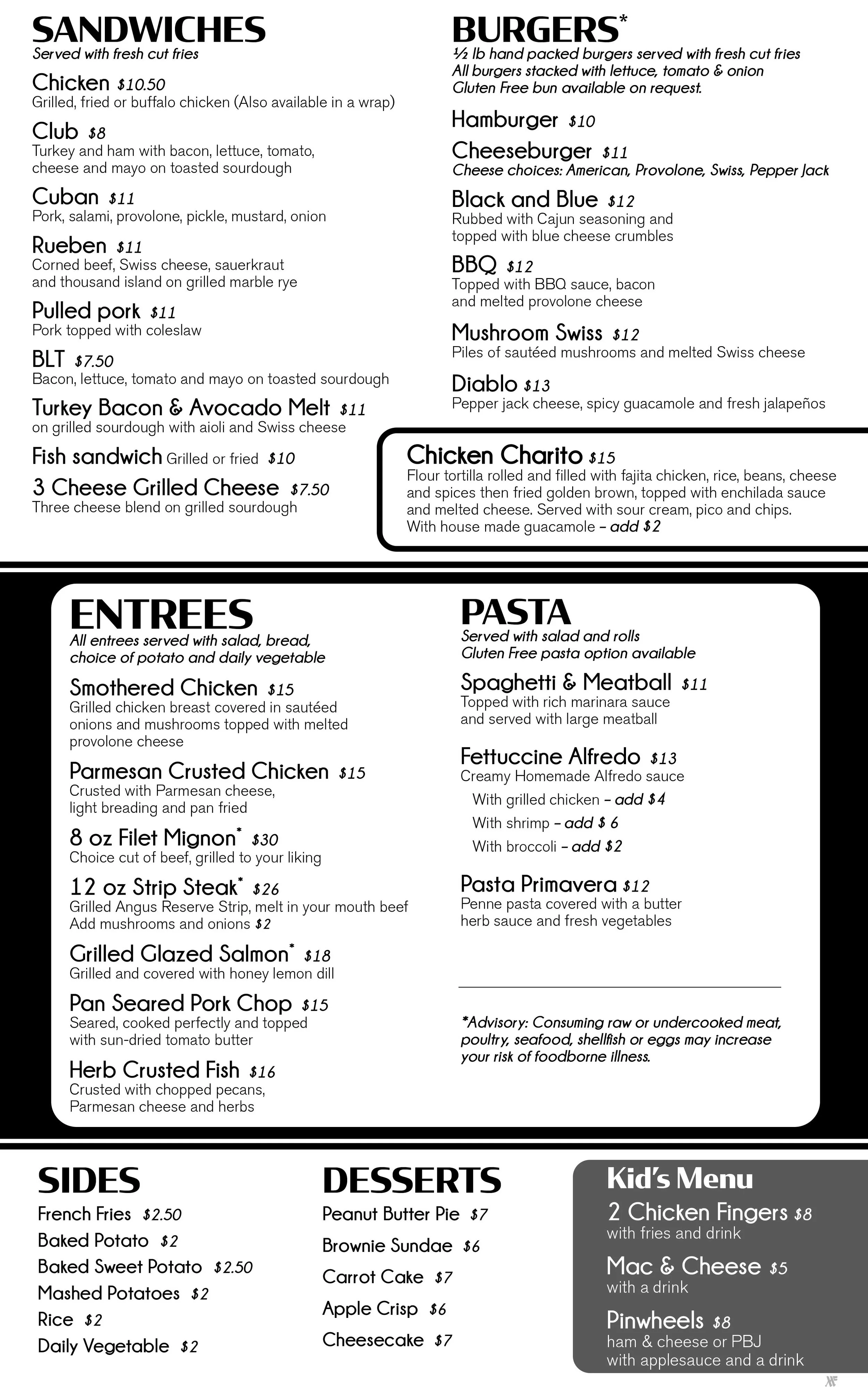 Menu 1 — Busti Tap House