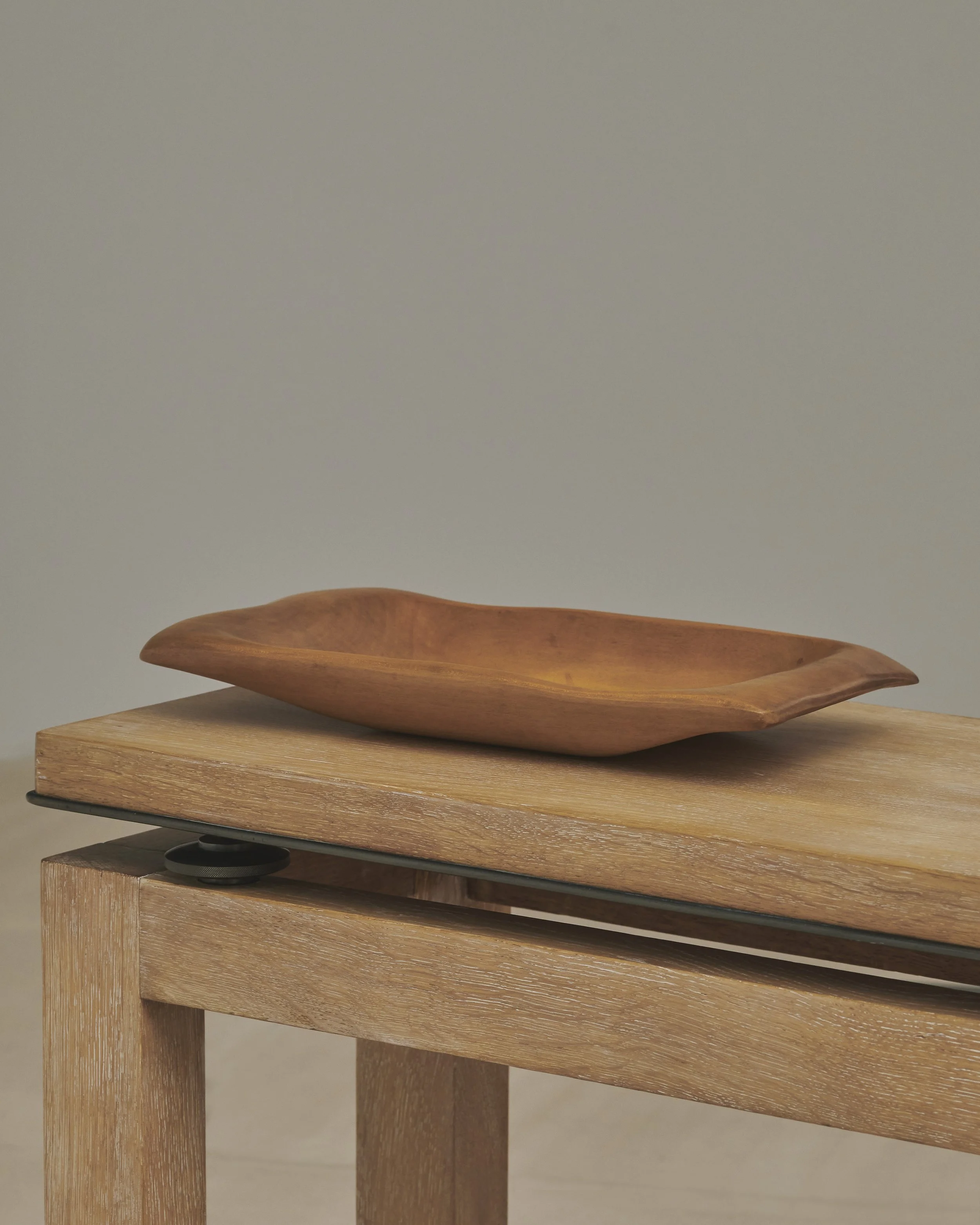 Large rectangular ‘coupe’ in hollowed sycamore wood by Alexandre Noll ...