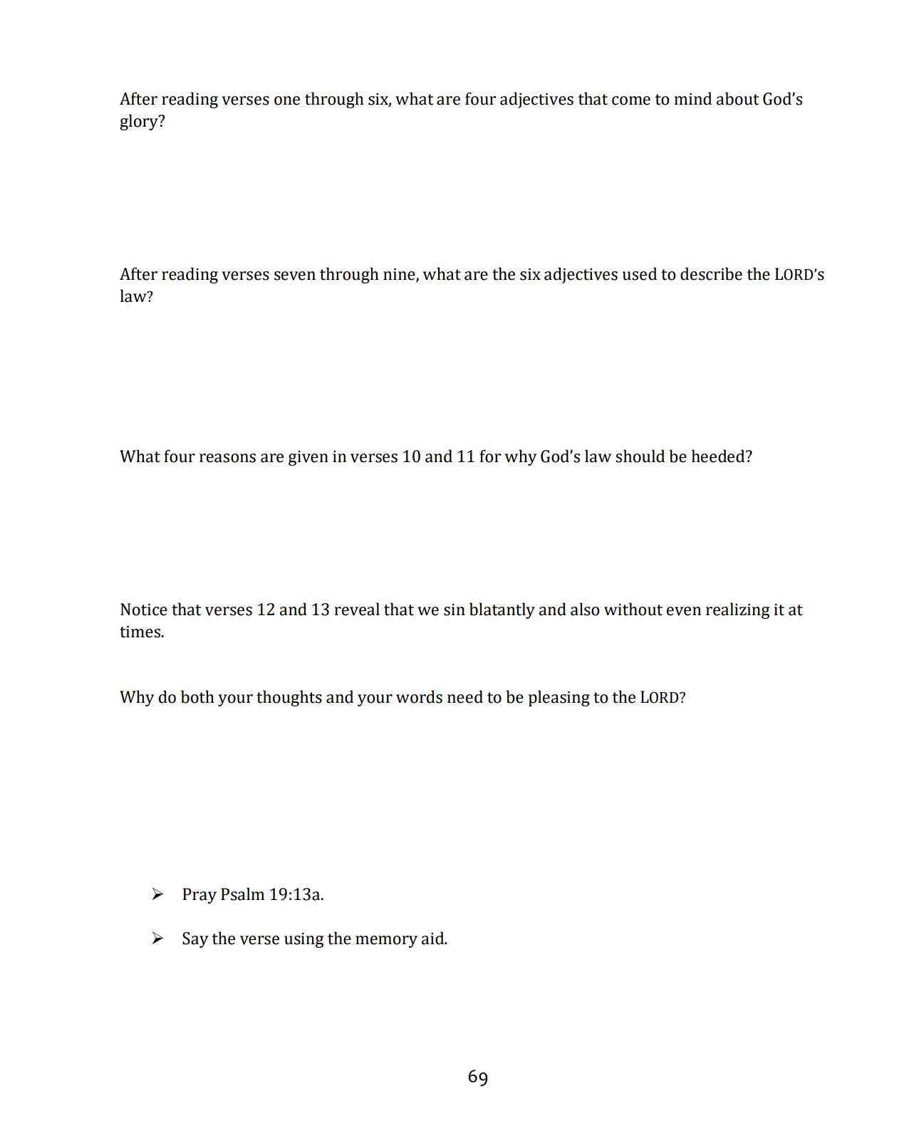 Bible verse study — Heart Training