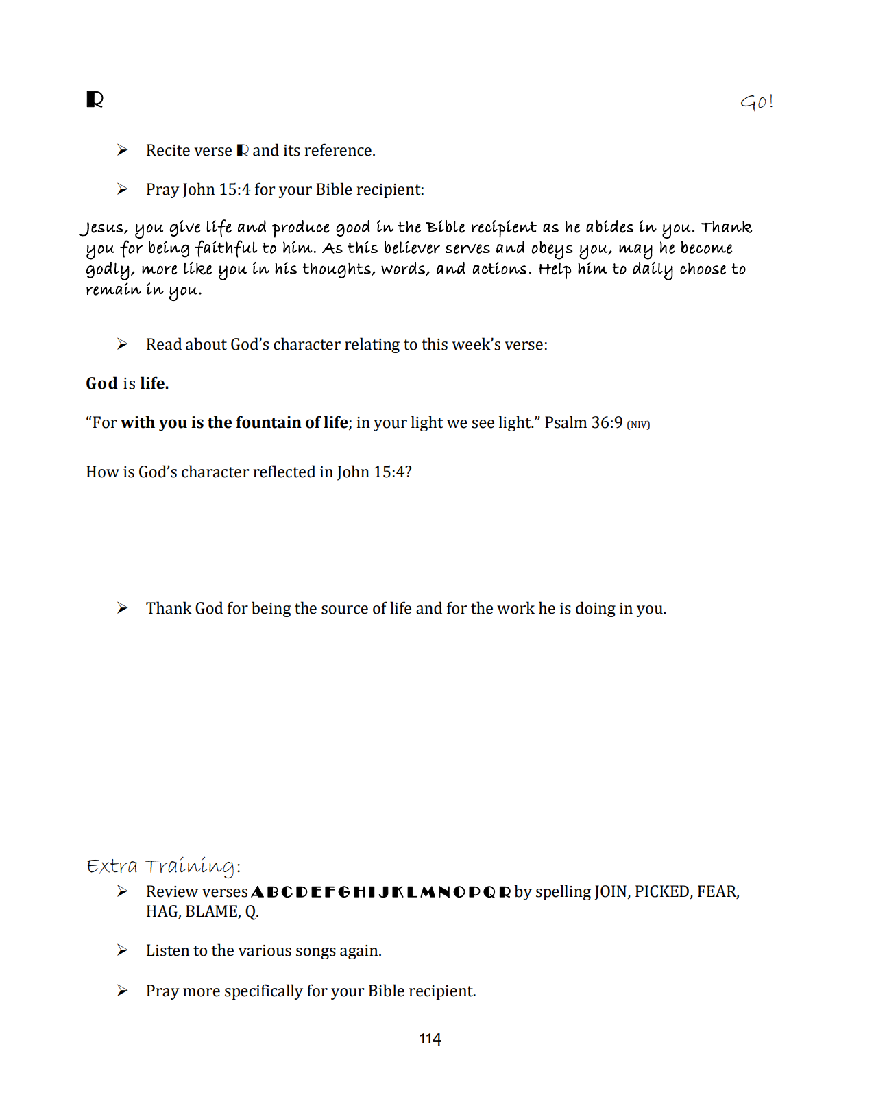 Bible verse study — Heart Training