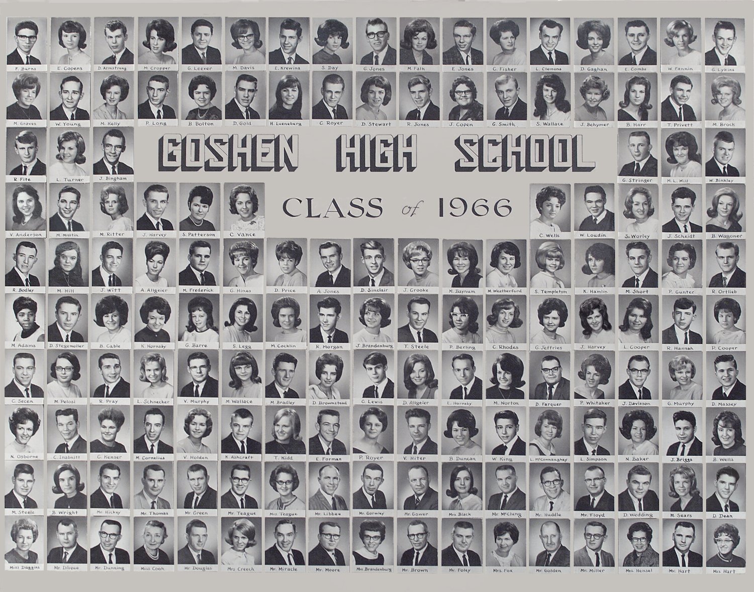 1966 Graduates — Goshen Alumni Association