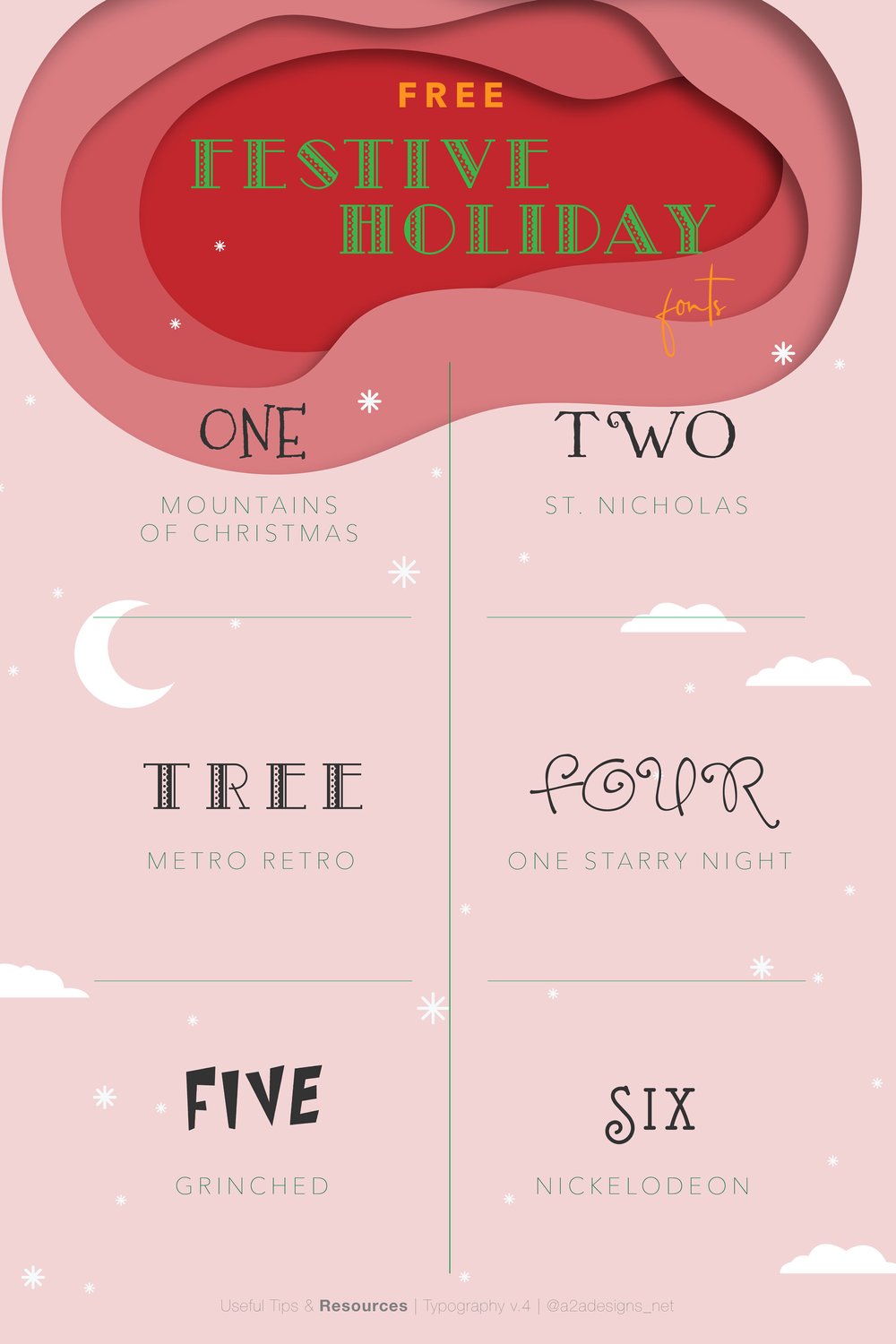 Free Festive Holiday Fonts — A:A Designs | Squarespace Website & Brand ...