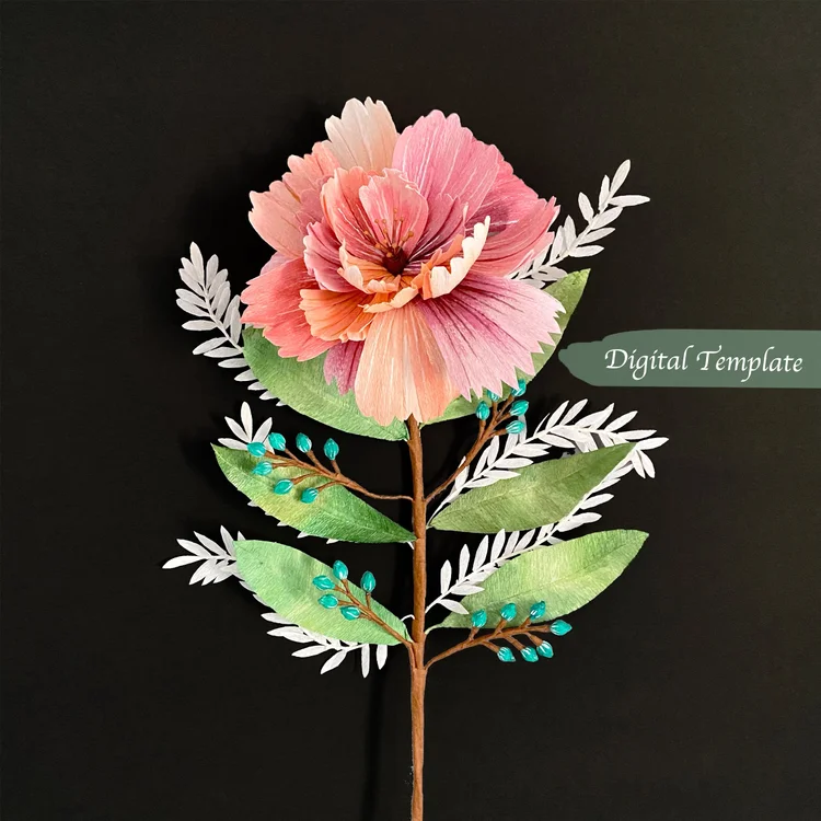 Handmade Crepe paper Parrot Tulips Digital Template with video tutorial ...
