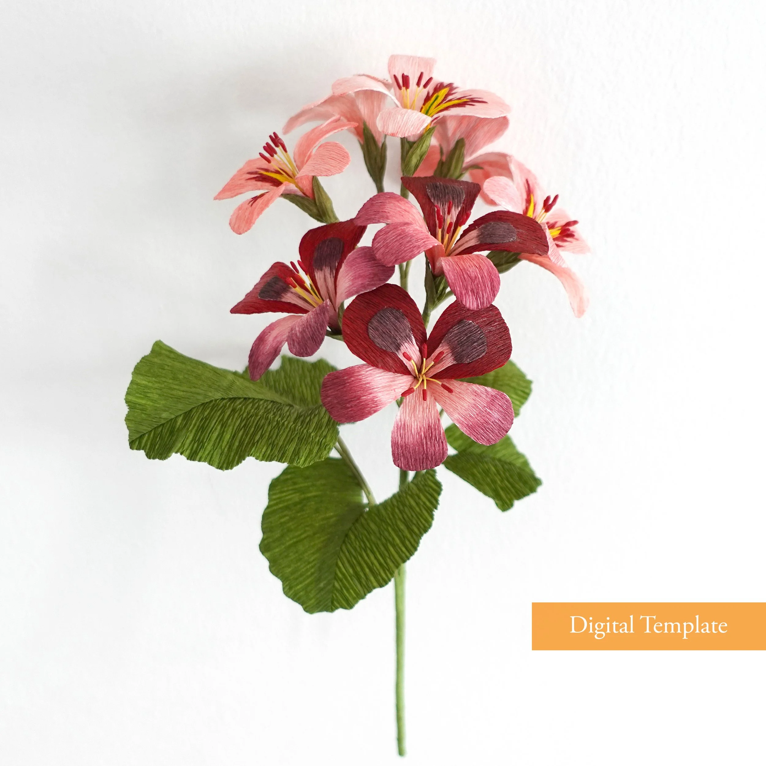 Handmade Crepe Paper Lily in the valley Digital Template with video ...
