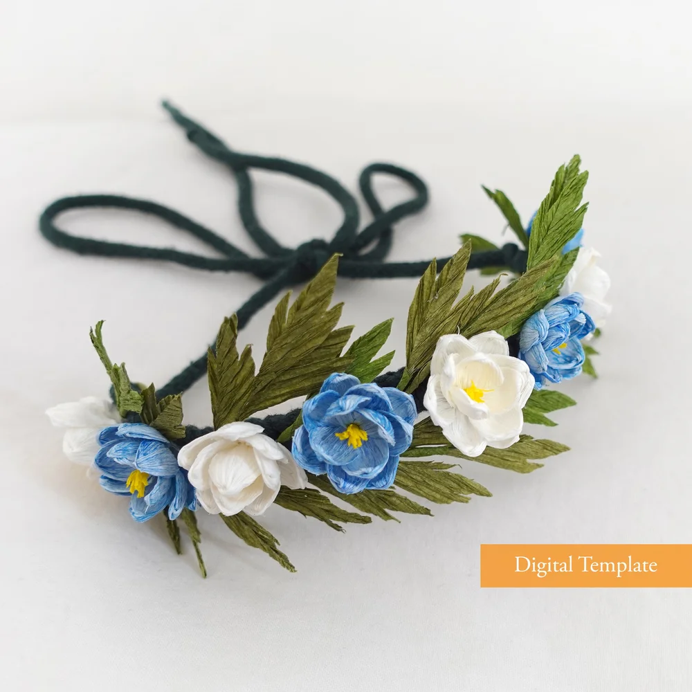 Handmade Crepe paper Blue Passion Flower Digital Template with video ...