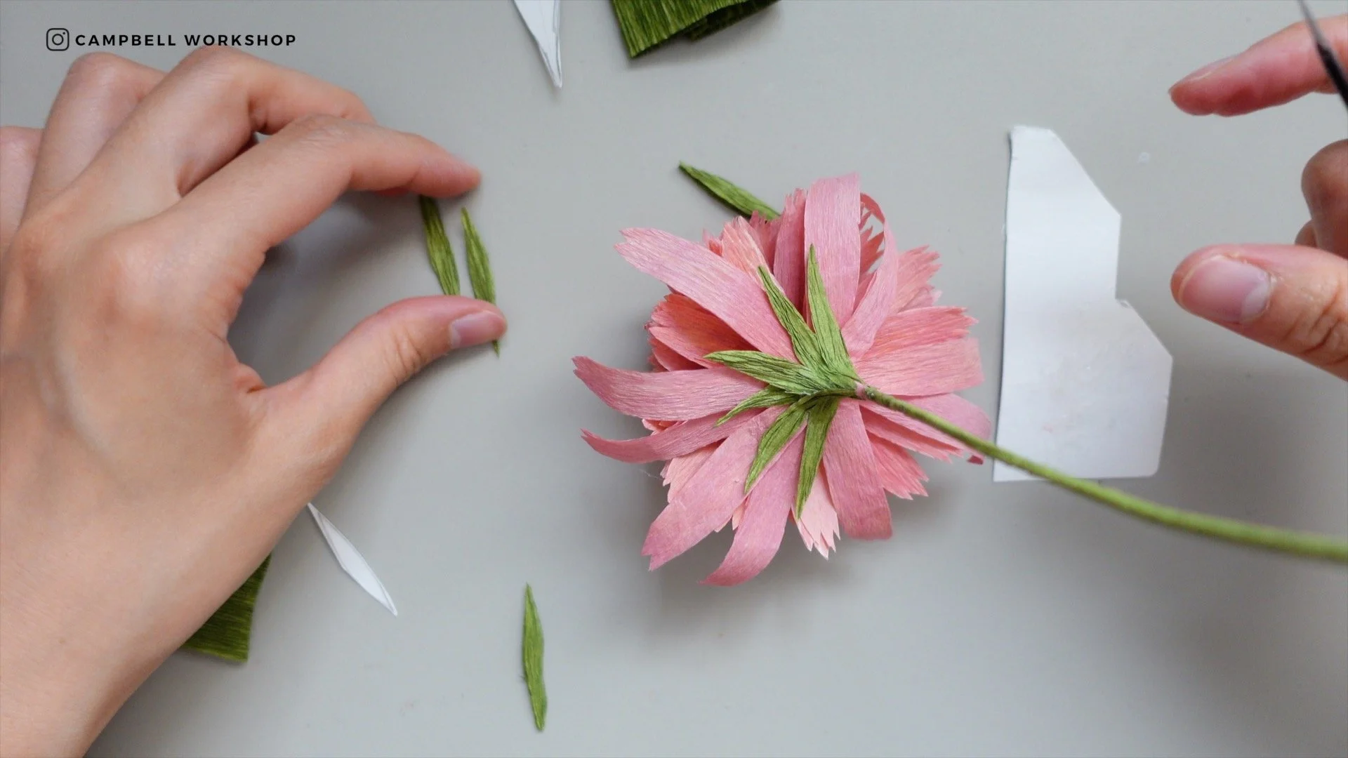 Handmade Crepe paper Japanese Chrysanthemum Digital Template with video ...