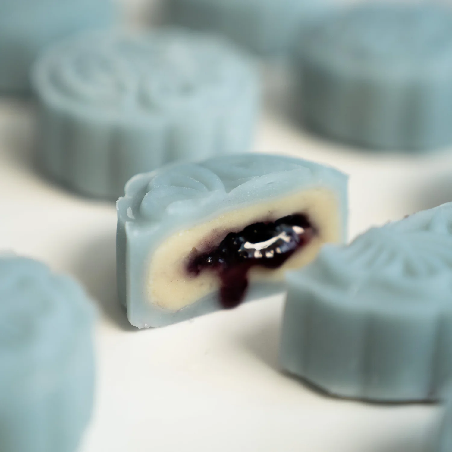 Blue Snow Skin Mooncakes — Jasma Fusion Cuisine