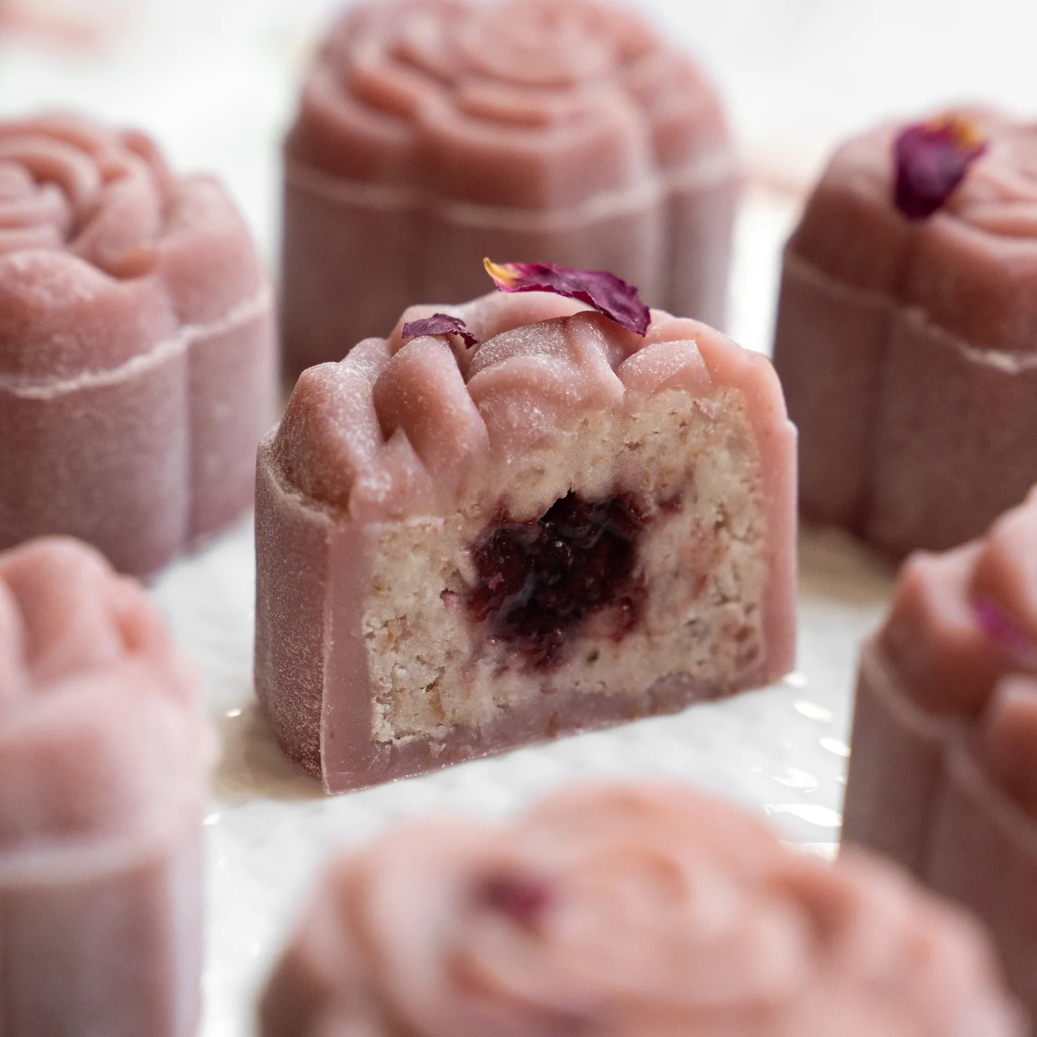 Pink Snow Skin Mooncakes — Jasma Fusion Cuisine