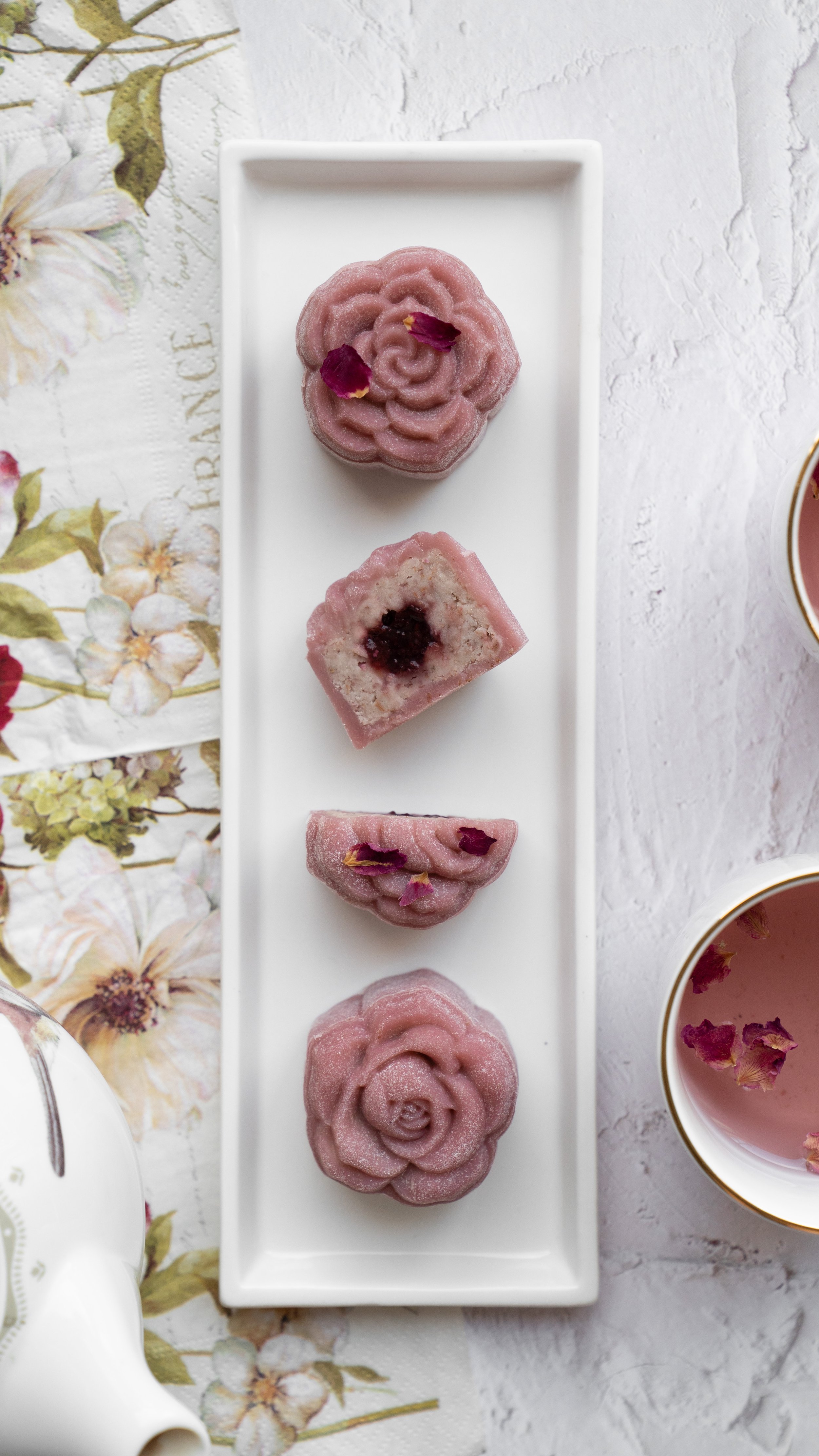 Pink Snow Skin Mooncakes — Jasma Fusion Cuisine