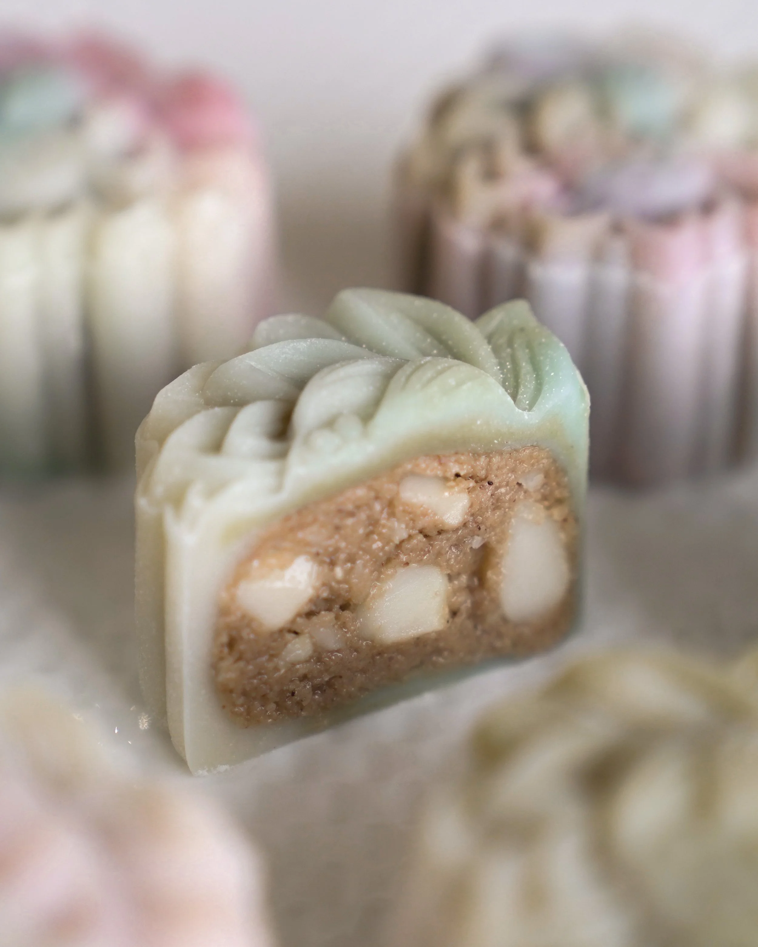 White Sesame & Macadamia Nut Snow Skin Mooncakes — Jasma Fusion Cuisine