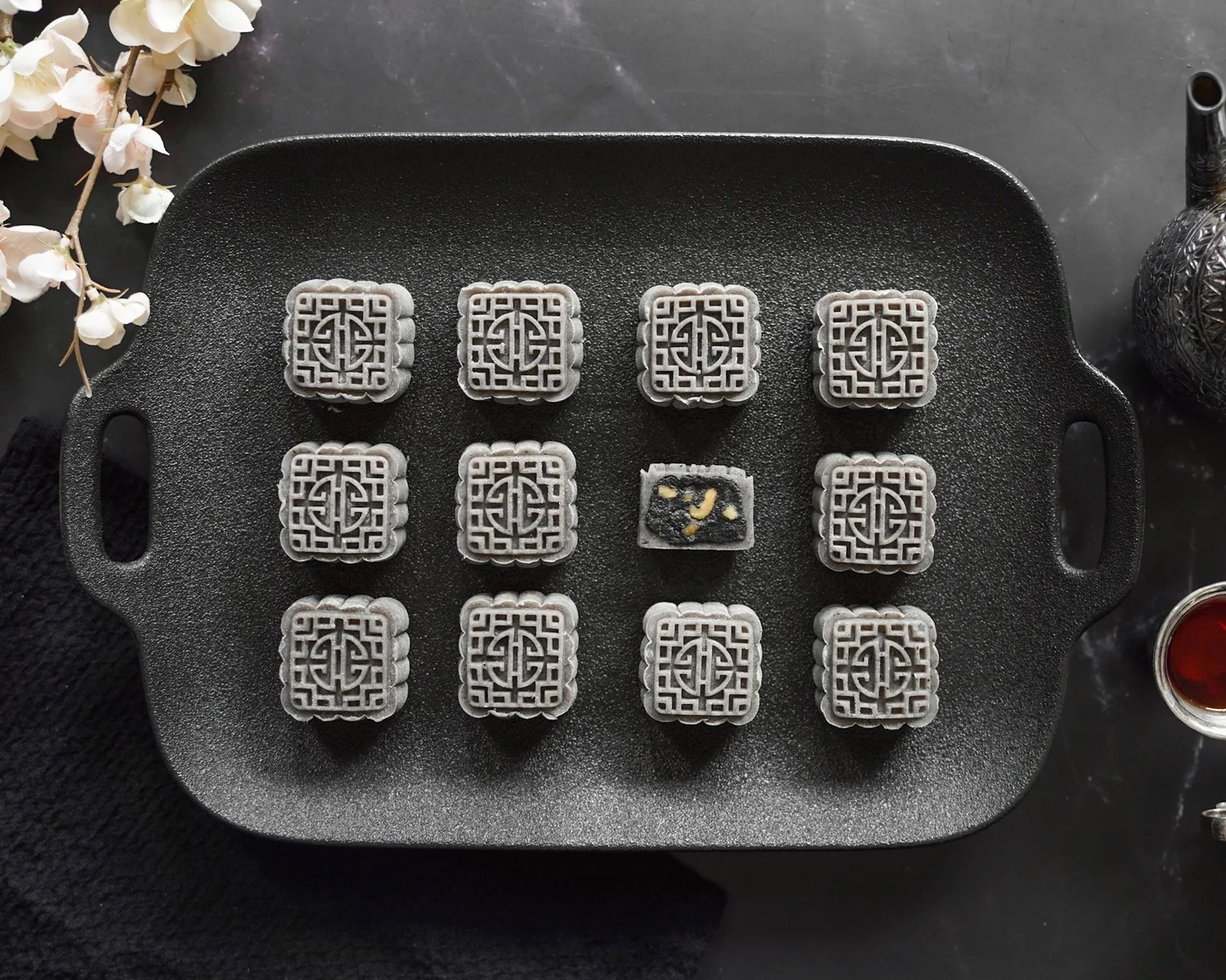 Black Snow Skin Mooncakes — Jasma Fusion Cuisine