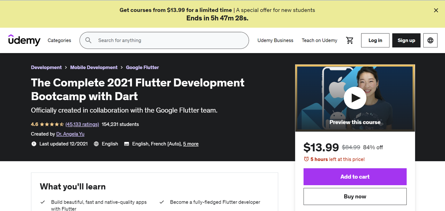 Best Flutter Courses — Walturn