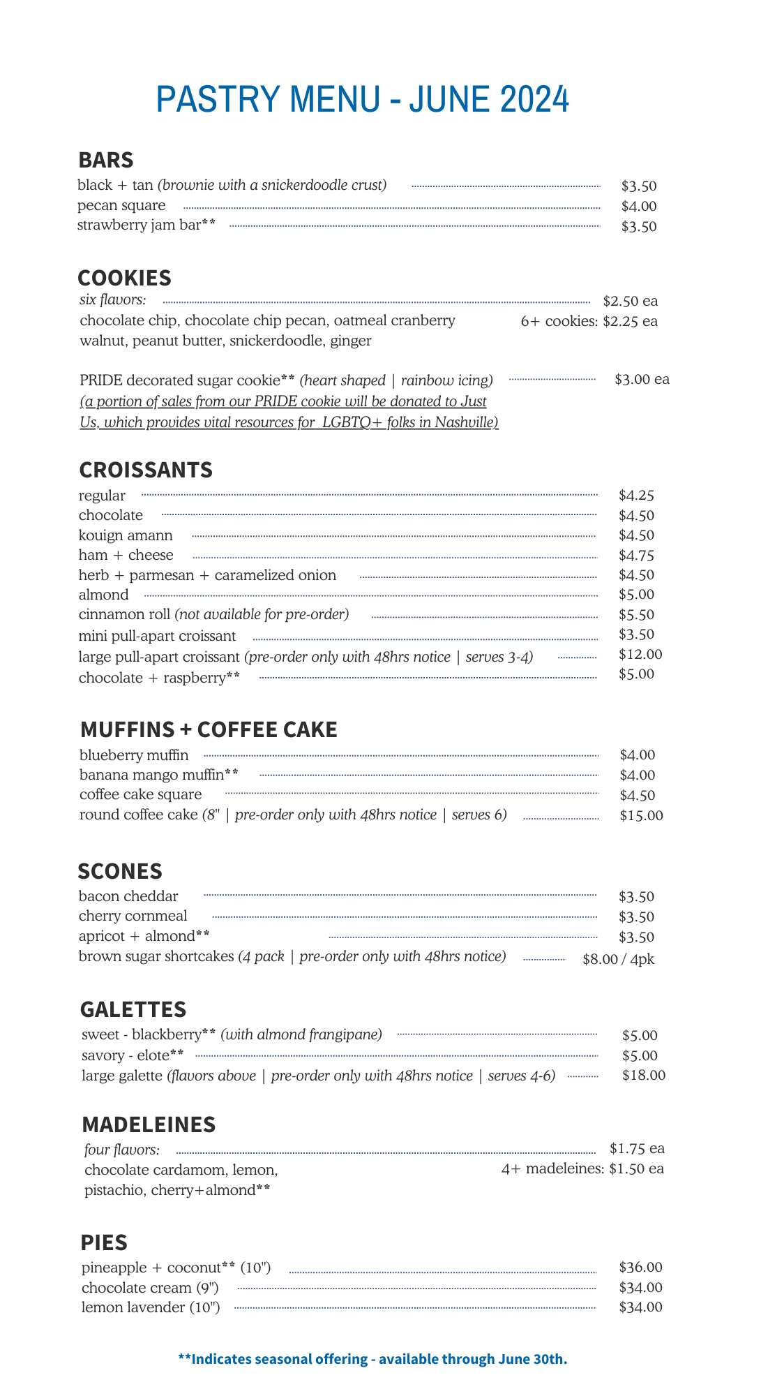 Pastry Menu — DOZEN BAKERY