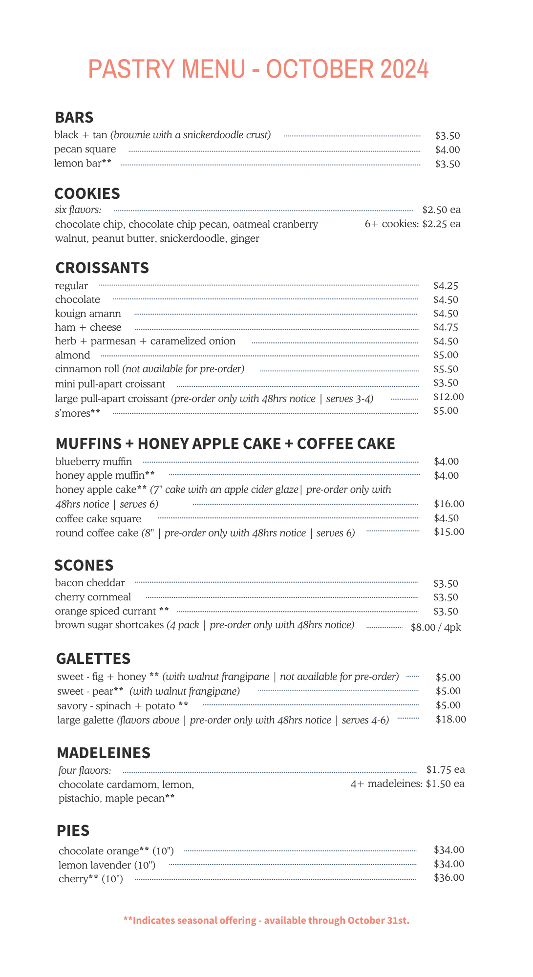 Pastry Menu — DOZEN BAKERY