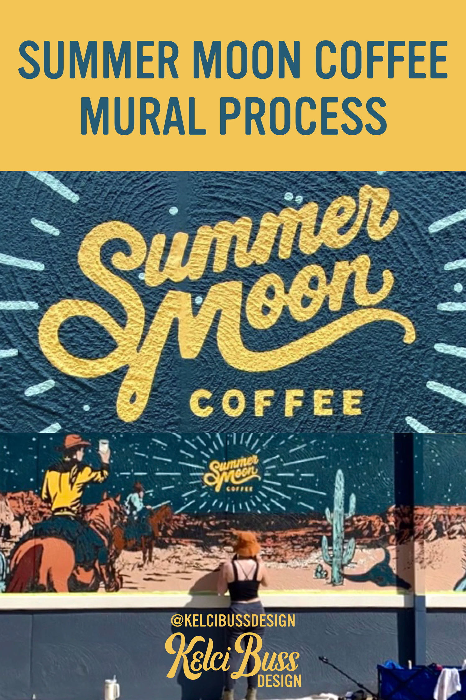 Summer Moon Coffee Mural Process — Kelci Buss Design