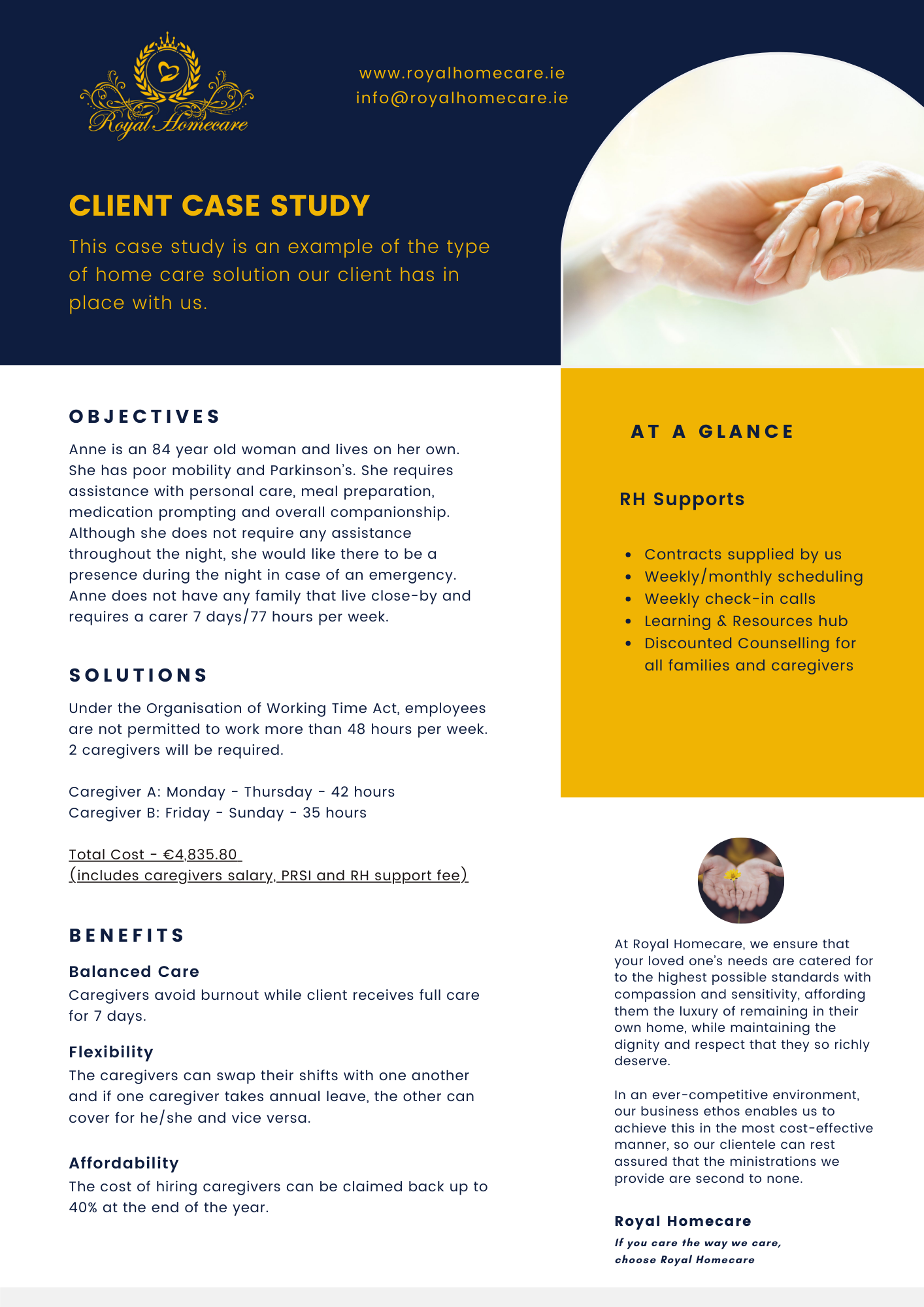 Caregiver Agency Booking Quotes I Dublin | Royal Homecare — Royal Homecare