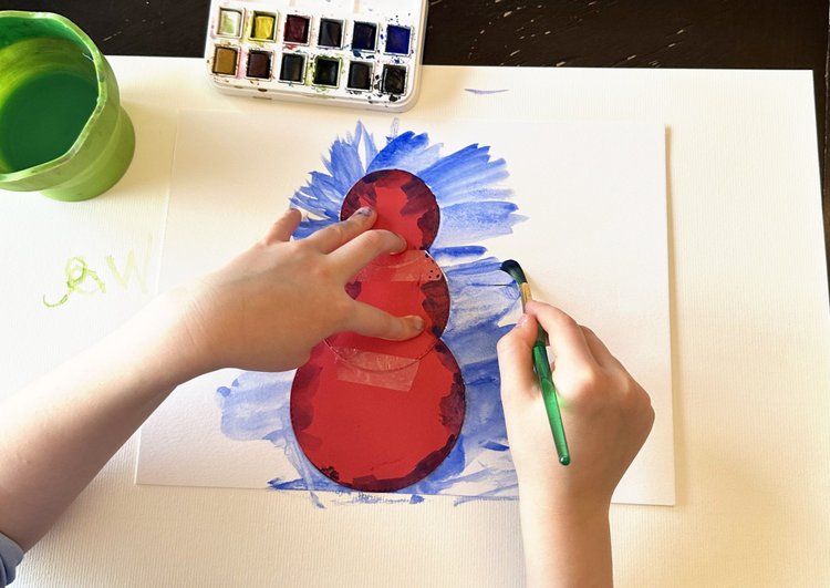 Easy Snowman Resist Painting — The Budding Artists