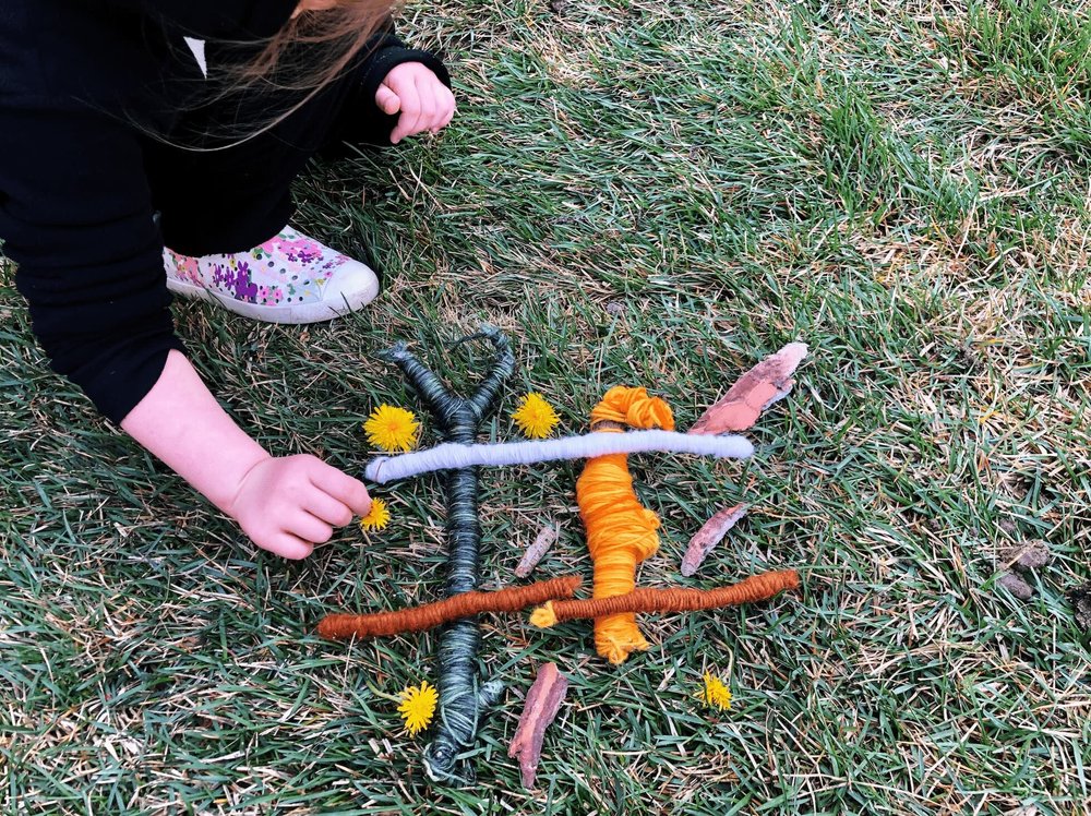 Making Yarn Sticks with Kids — The Budding Artists