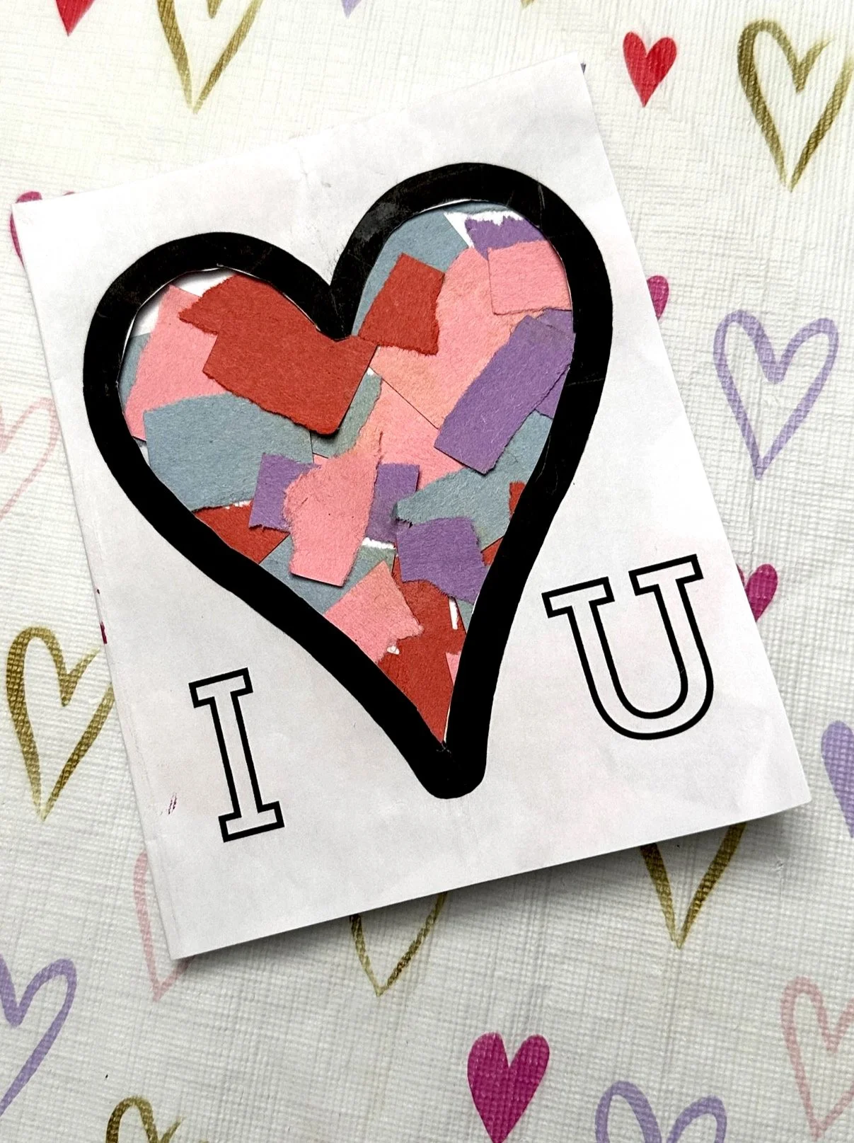 Torn Paper Collage Heart Card — The Budding Artists