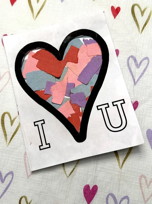 Torn Paper Collage Heart Card — The Budding Artists