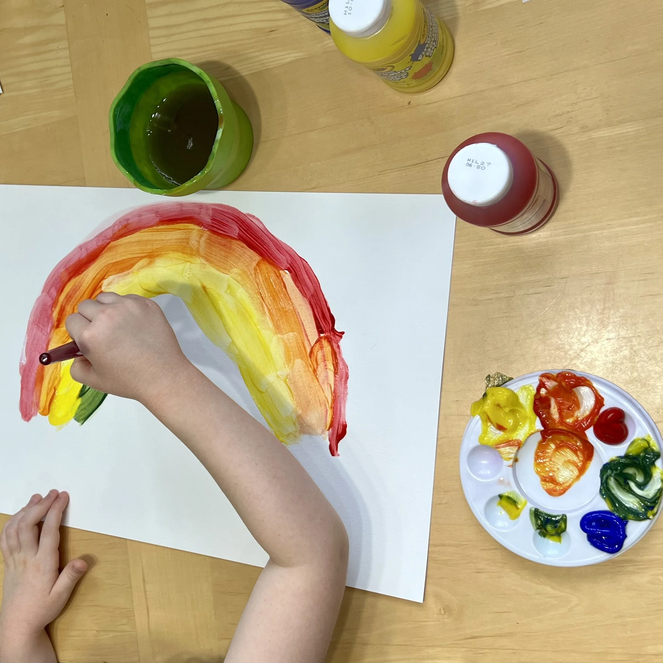 Mix Primary Colors to Paint a Rainbow with Kids — The Budding Artists