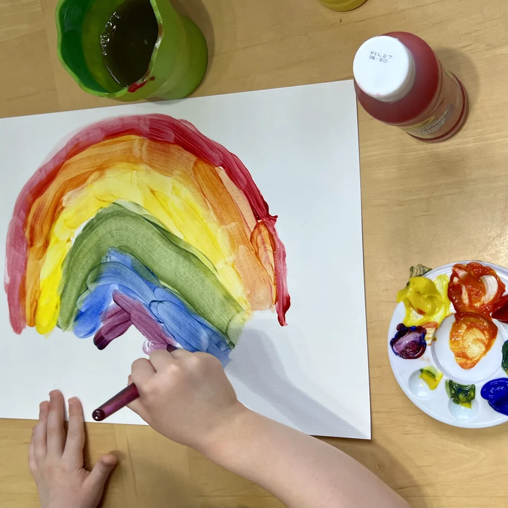 Mix Primary Colors to Paint a Rainbow with Kids — The Budding Artists