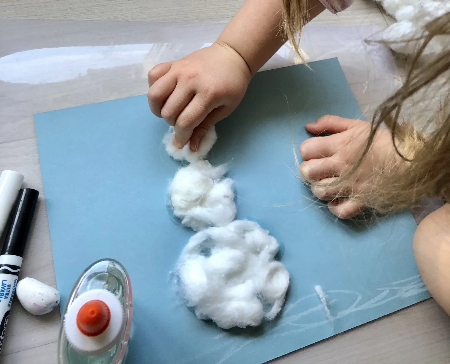 Cotton ball Snowman Winter Scene — The Budding Artists
