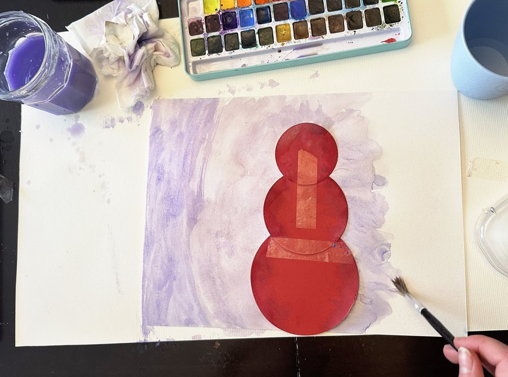 Easy Snowman Resist Painting — The Budding Artists