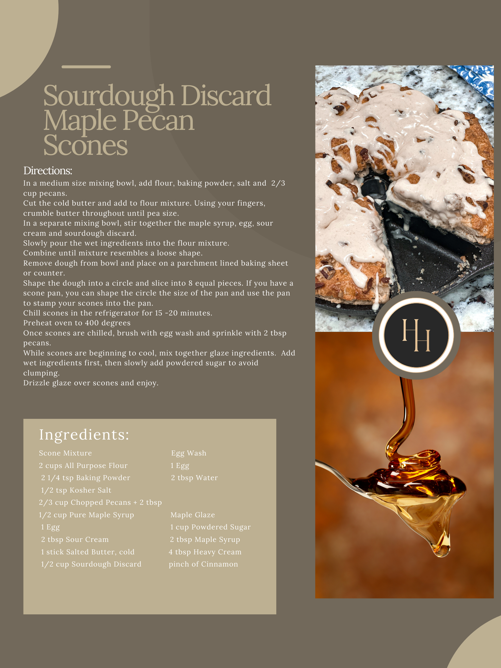 Sourdough Discard Maple Pecan Scones — House of Harvey