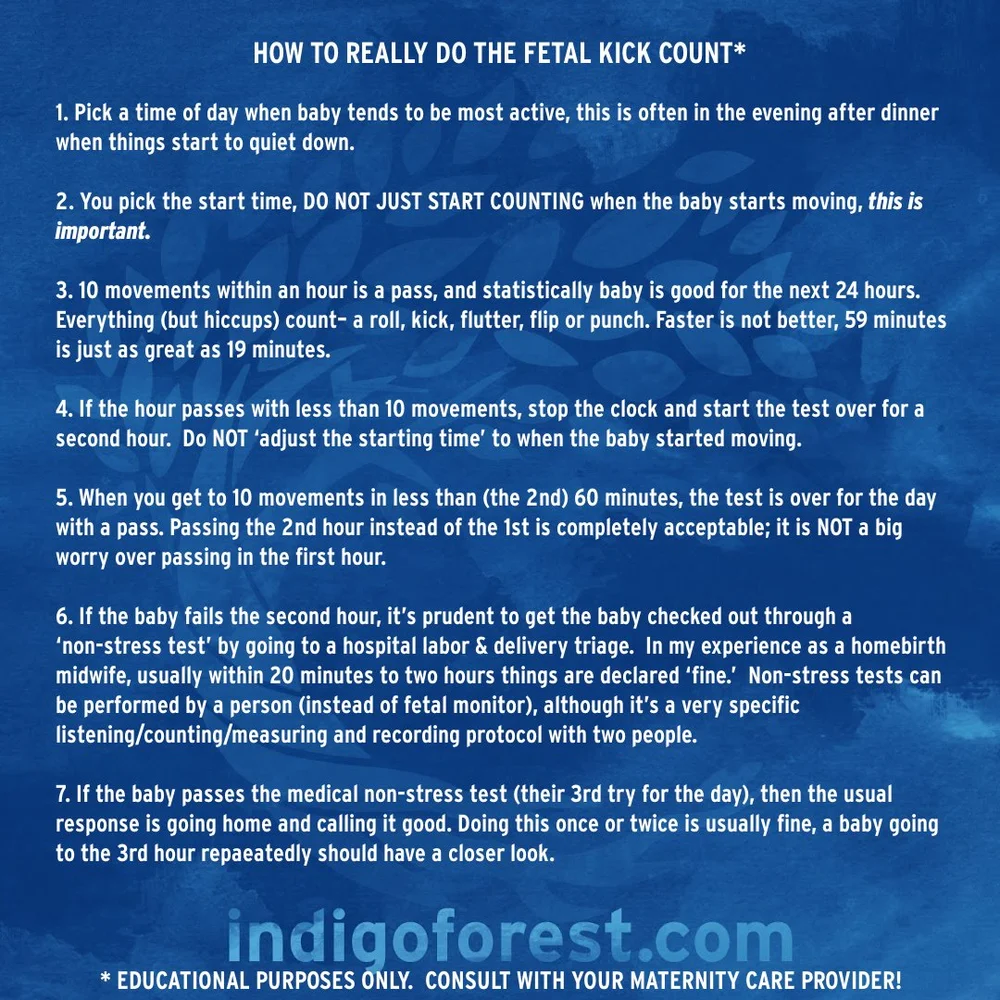 How to Really Do the Kick Count in Pregnancy — Indigo Forest