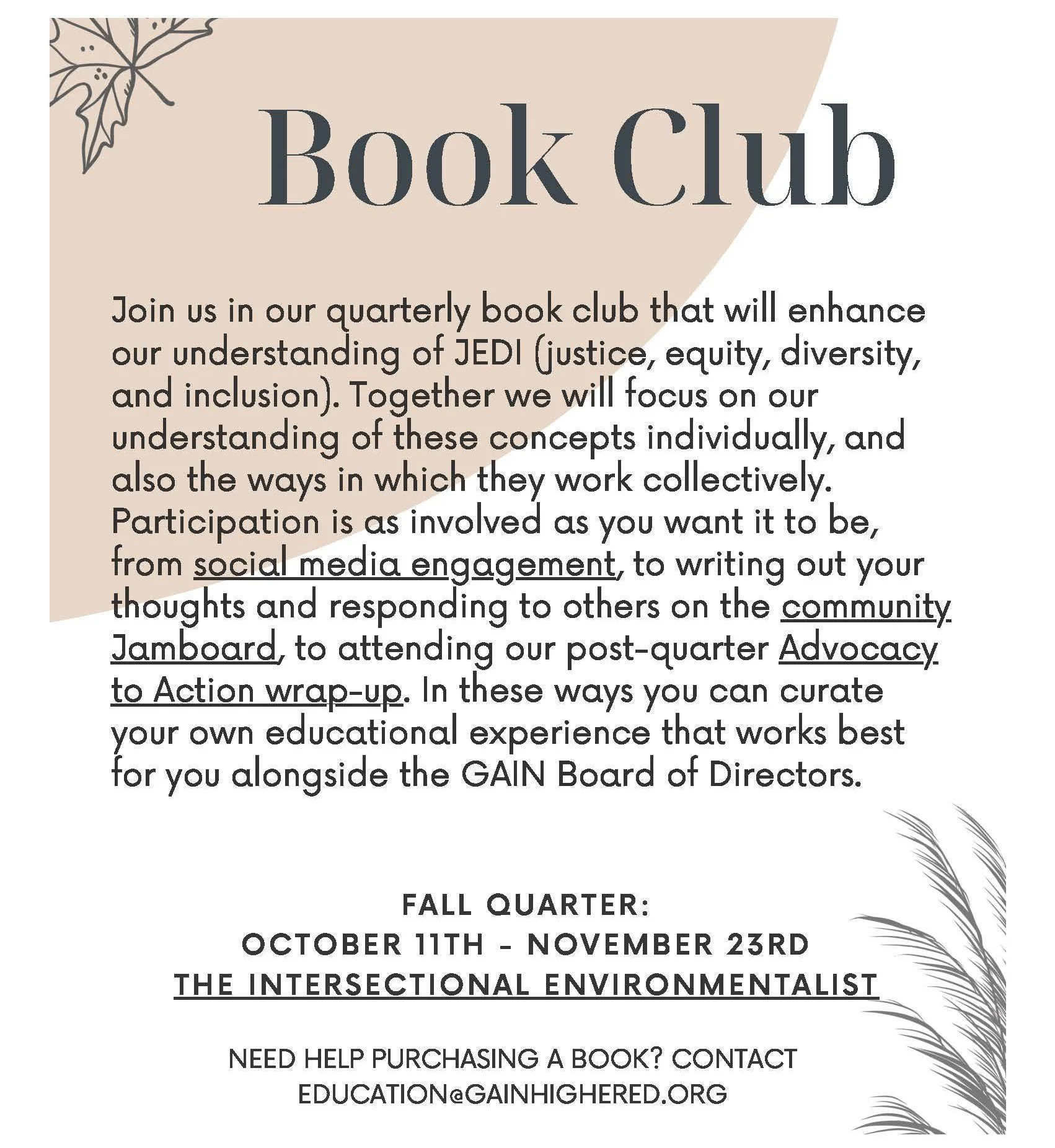 Book Club — Gender Advocacy and Inclusion Network (GAIN) in Higher ...