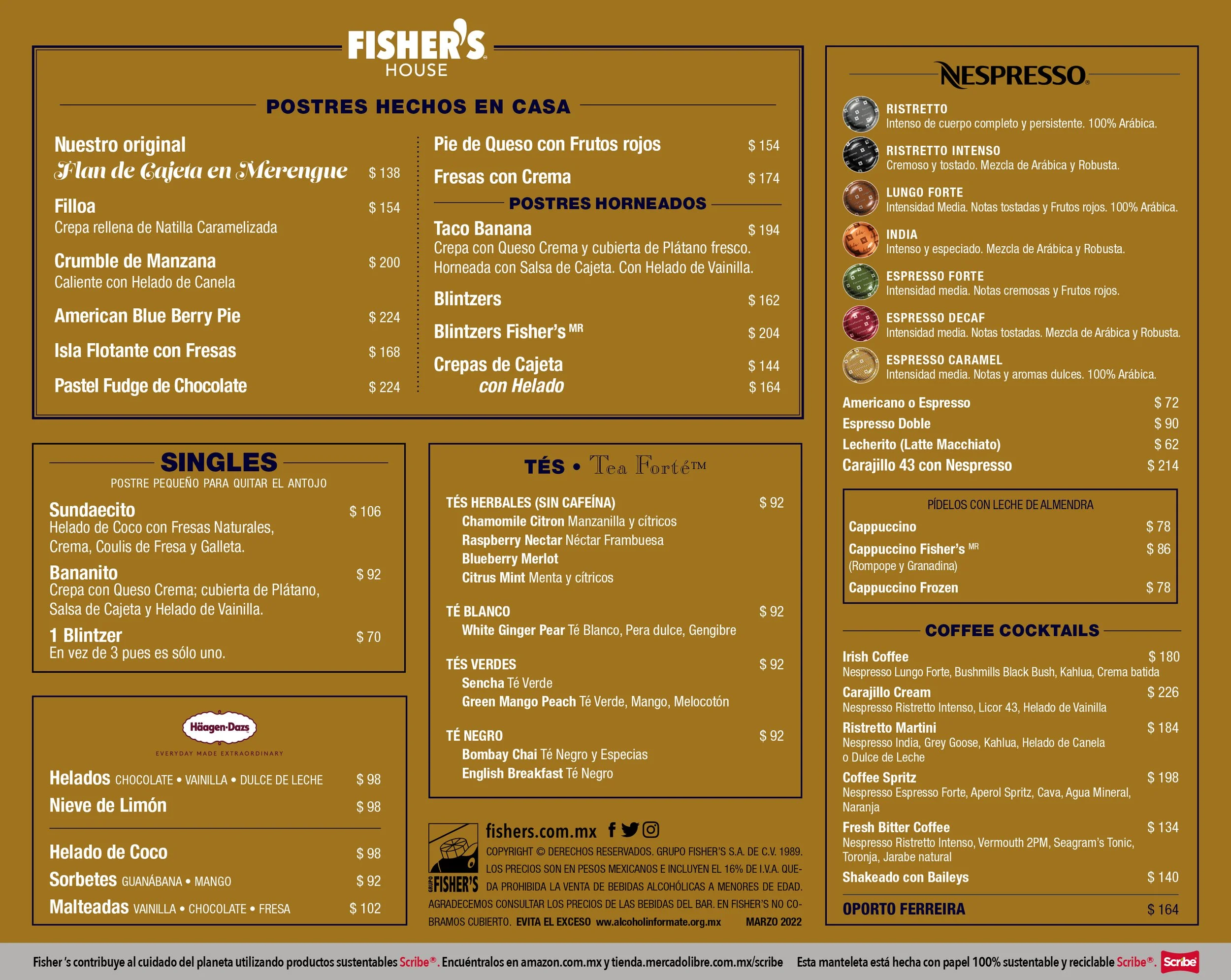 Menú — Fishers House