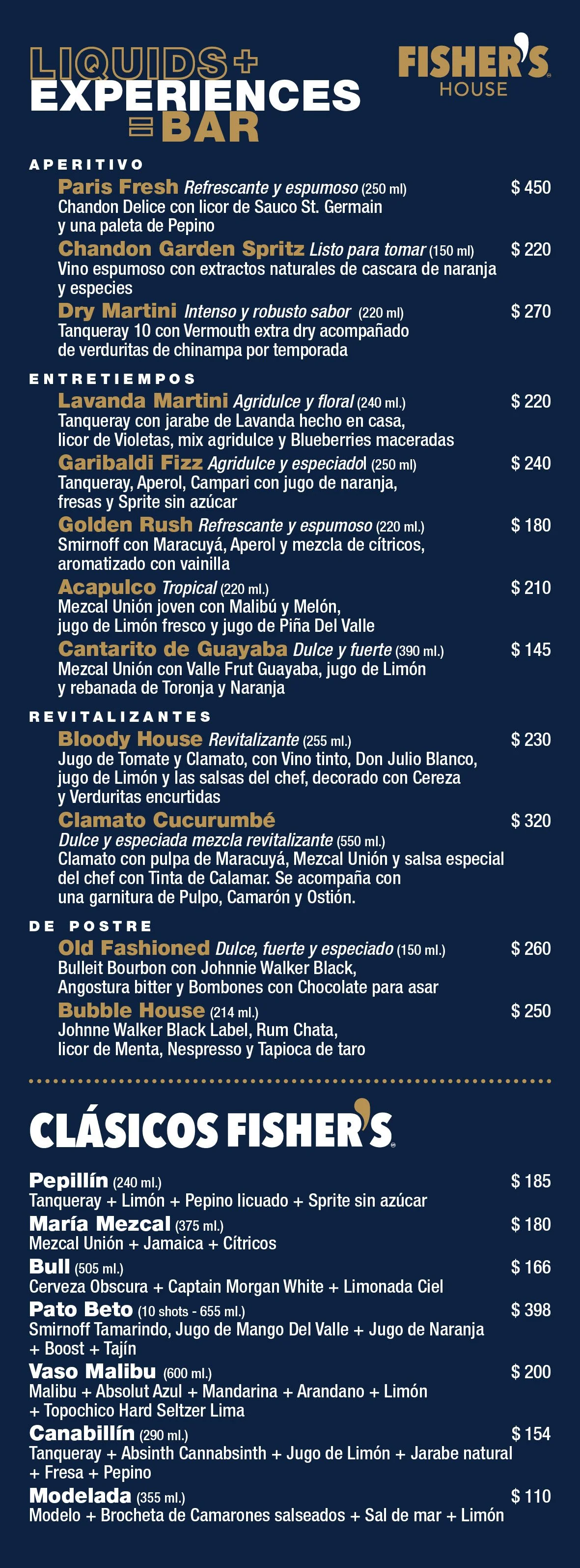 Menú — Fishers House