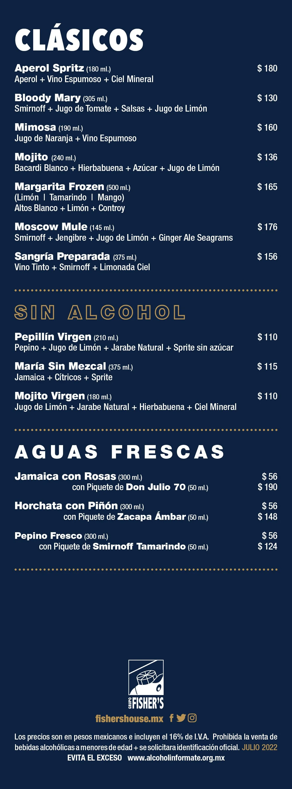 Menú — Fishers House