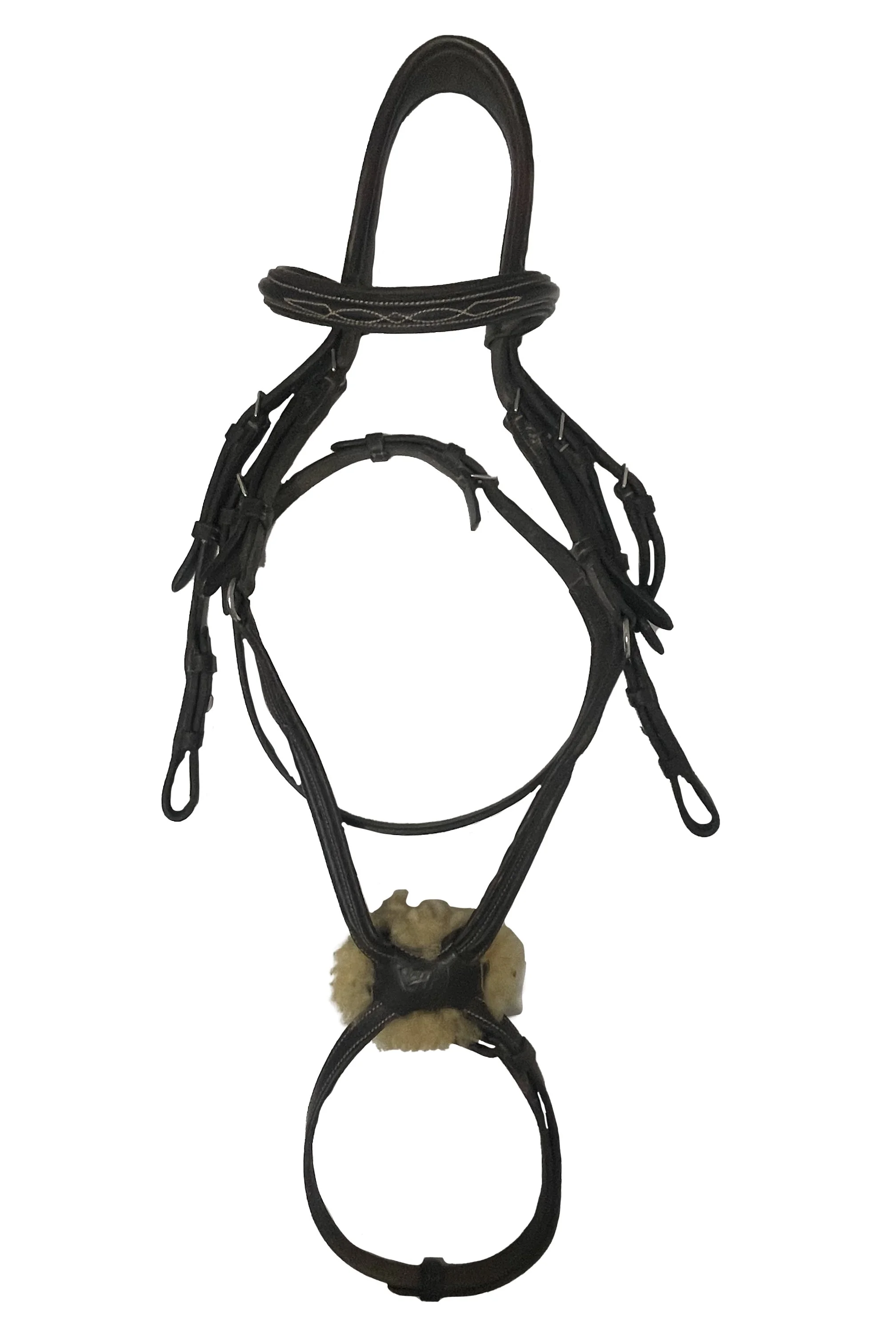 Plain Raised Padded Bridle In Brown - Full — 2nd Round Equestrian