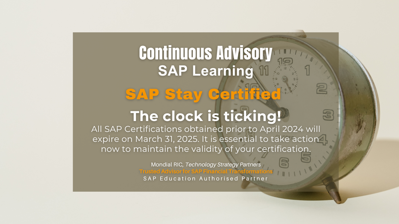 SAP Certification | Status & Next Step — Mondial RIC