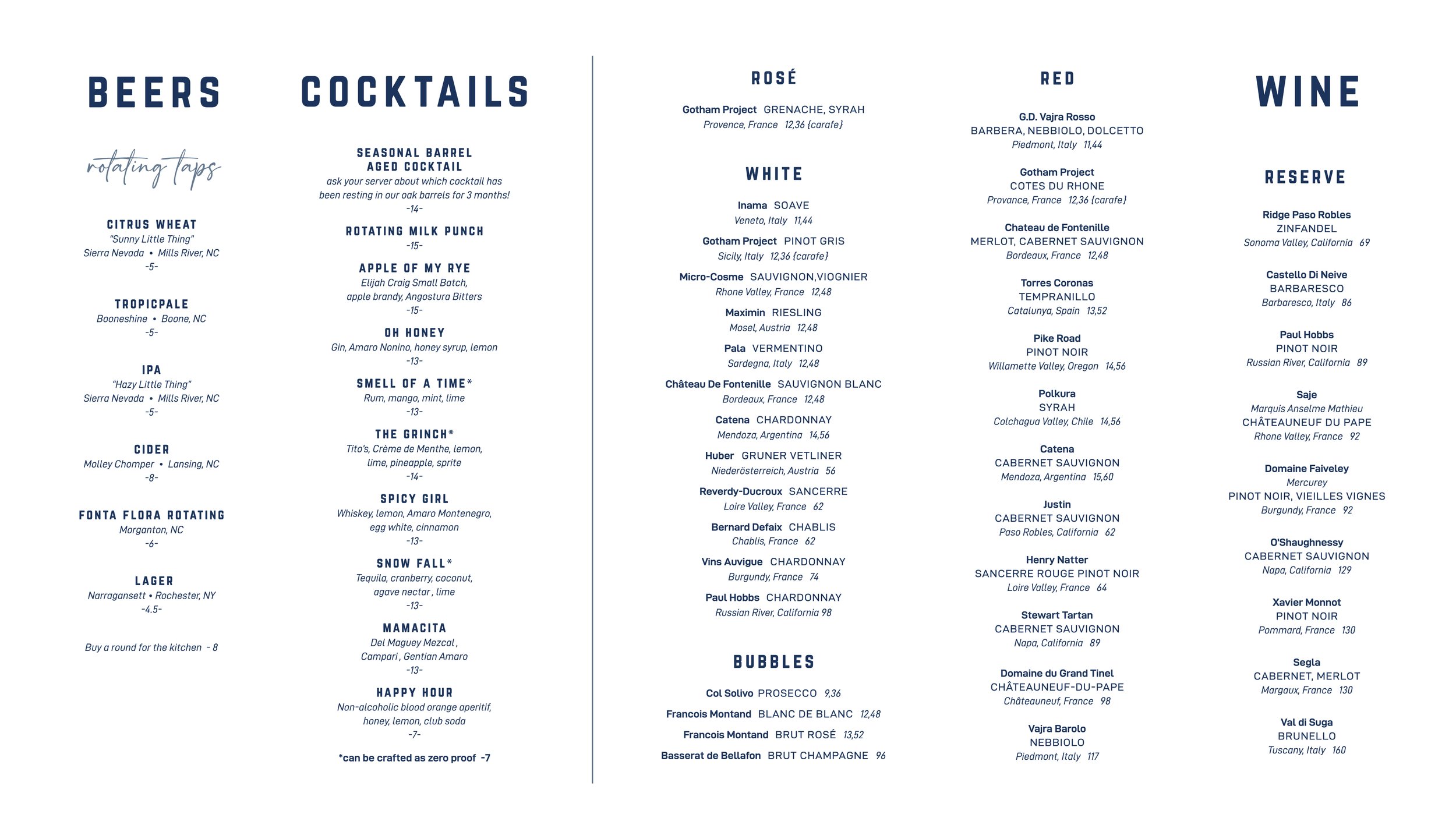 Cafe Menus — Reid's Cafe & Catering Co.