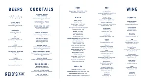 Cafe Menus — Reid's Cafe & Catering Co.