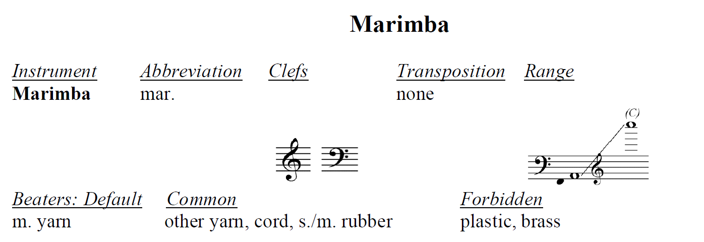 Percussion | Mallet Percussion — Timbre and Orchestration Resource
