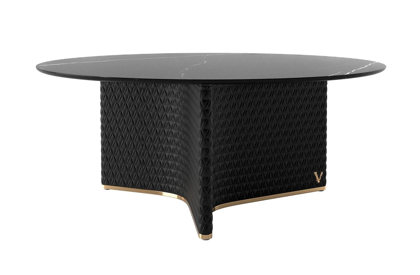 VERSACE HOME | V Marble Dining Table Round — Palazzo Collezioni