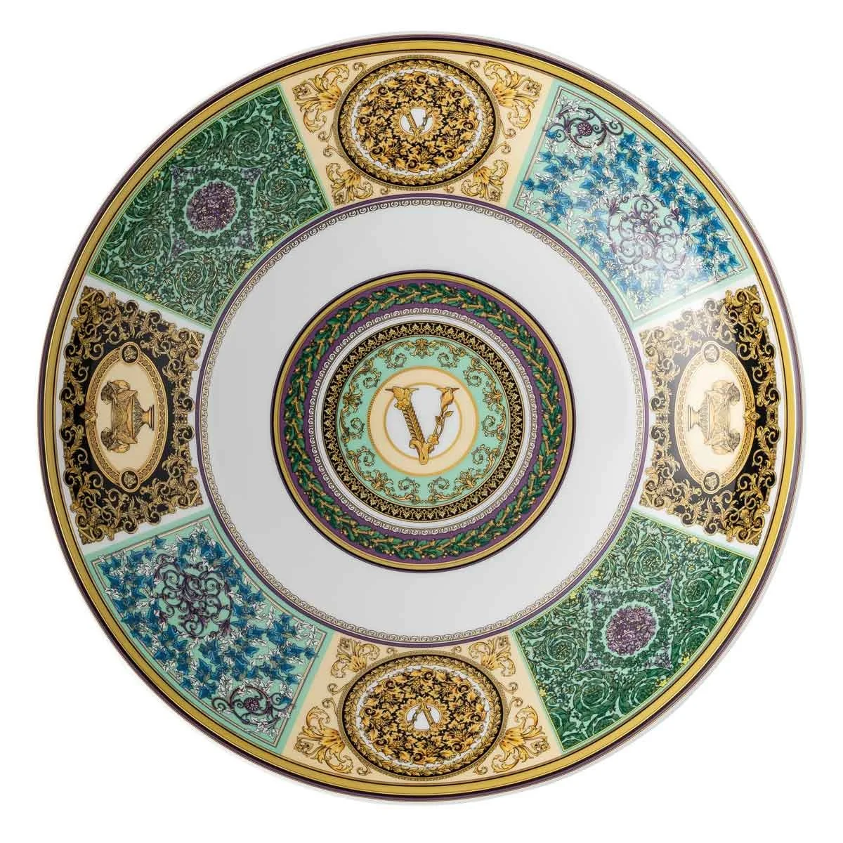 VERSACE HOME | Barocco Mosaic Bowl on Foot — Palazzo Collezioni